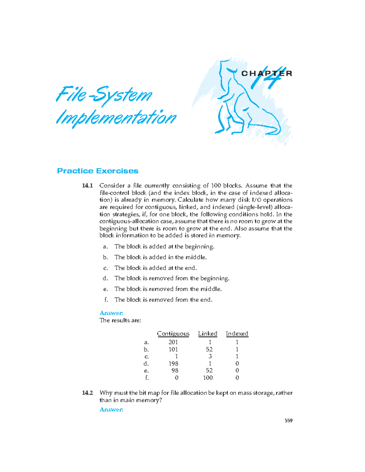 14 Solution Of Operating System 14 C H A P T E R File System Implementation Practice