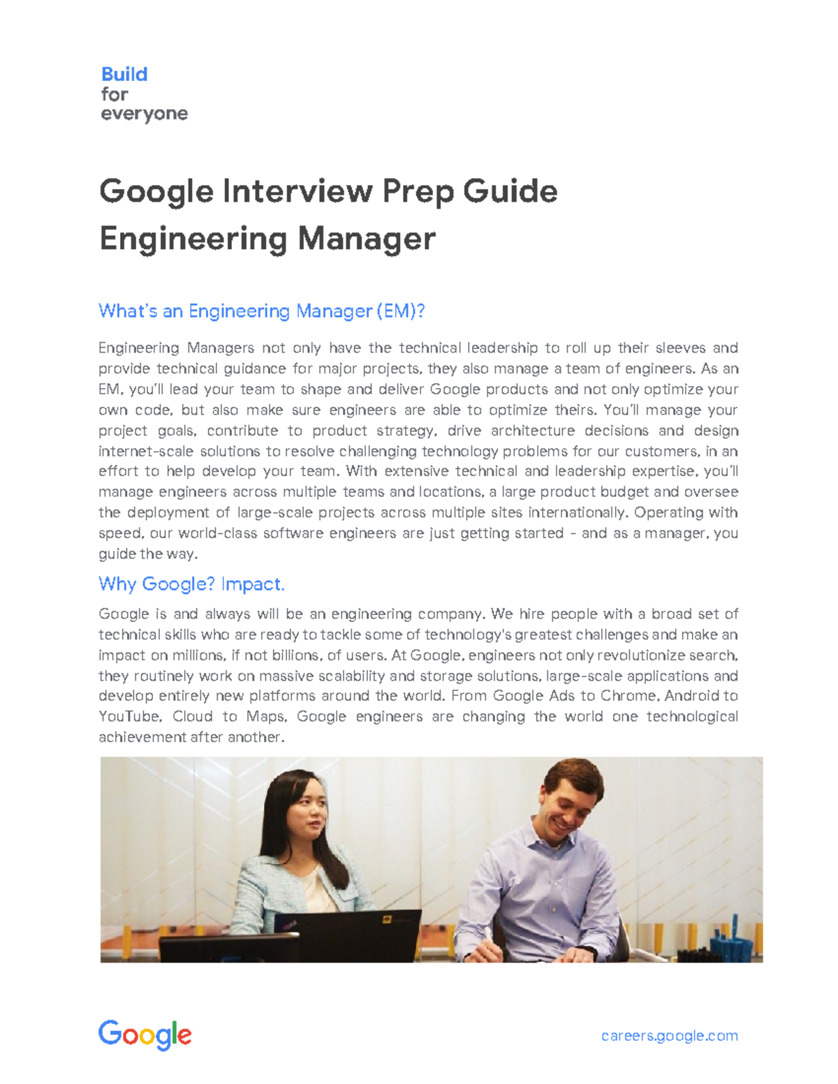 [Google Interview Prep Guide] Engineering Manager - Google Interview Prep Guide Engineering ...