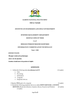 WORD Processing 2005-2021 KCSE Computer Studies Practical - 415/ KCSE ...