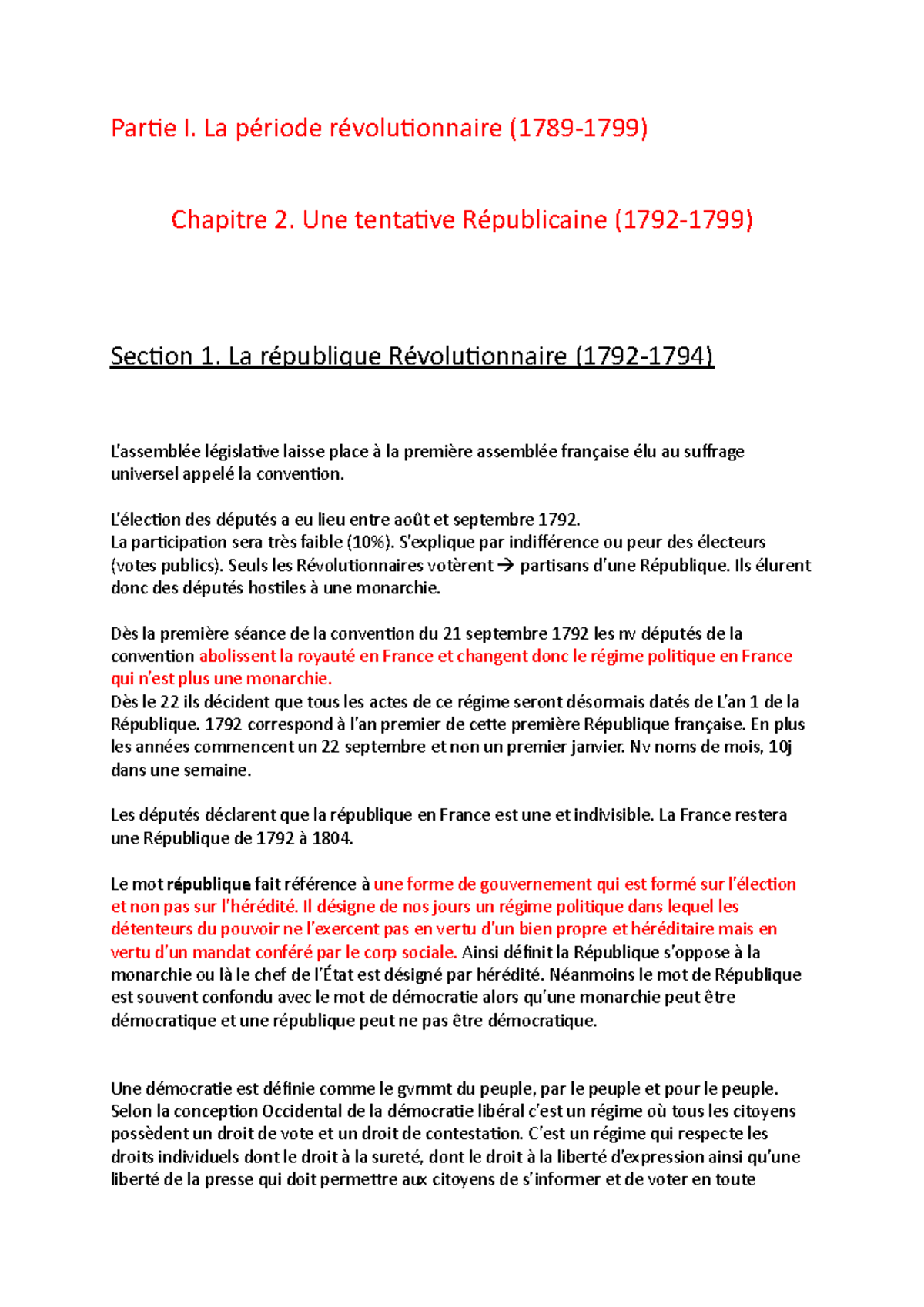 Section 1. La république Révolutionnaire (1792-1794) - Partie I. La ...