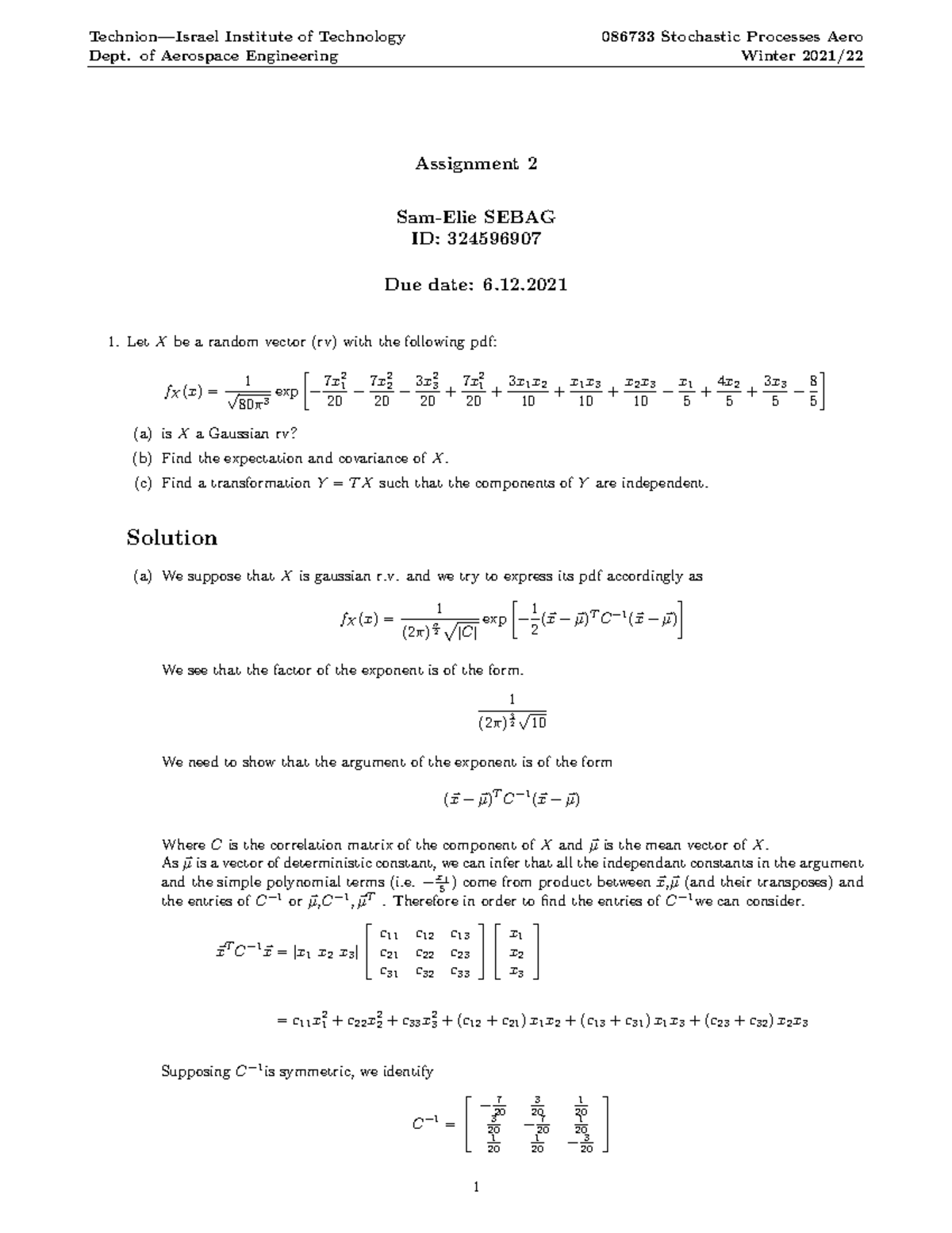 Homework 2 - solution of the assignment number 2 - Dept. of Aerospace ...