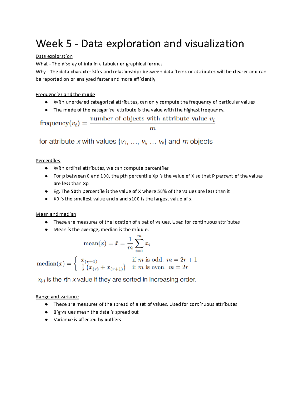 IDA QUIZ 2 Notes - Week 5 - Data exploration and visualization Data ...