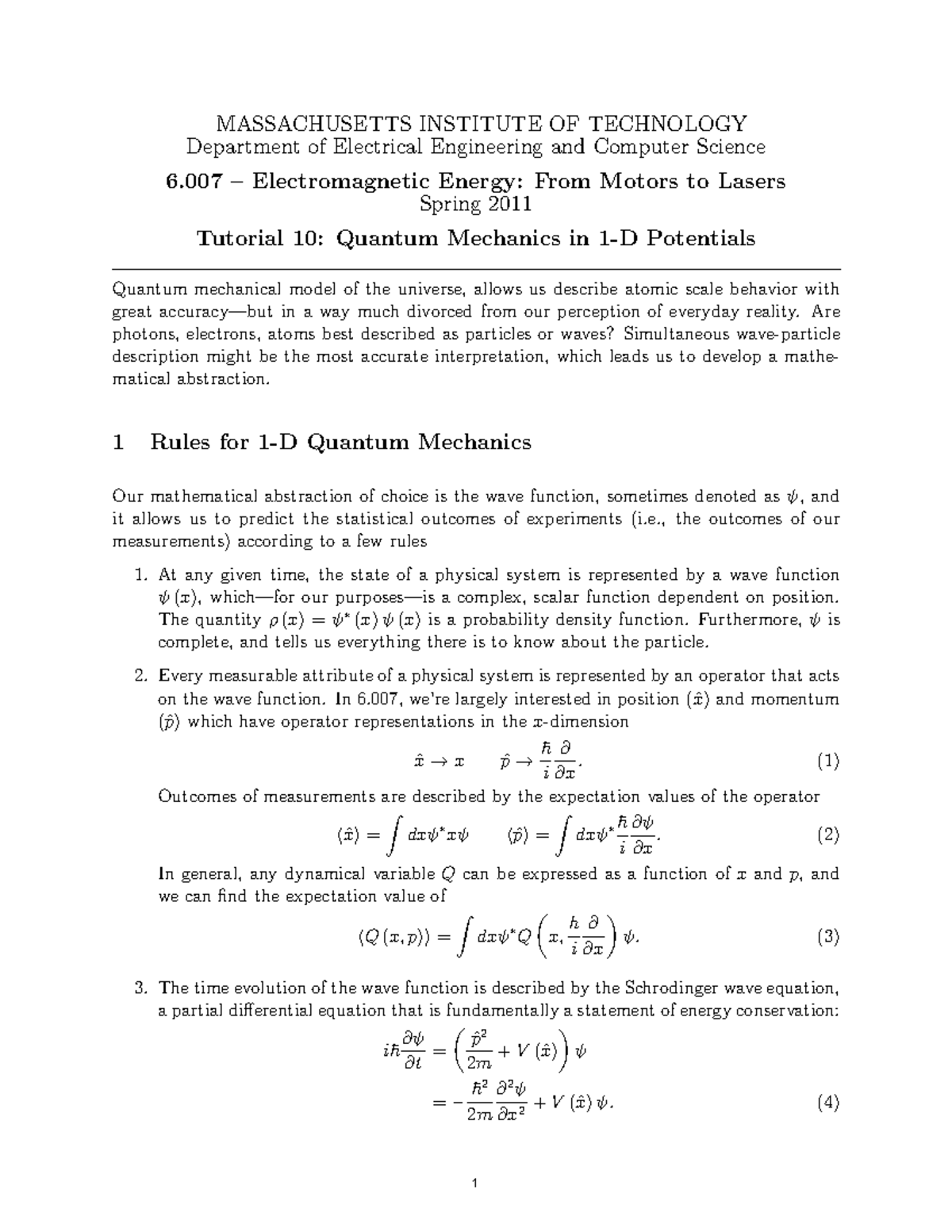 MIT6 007S11 quantum - MASSACHUSETTS INSTITUTE OF TECHNOLOGY Department ...