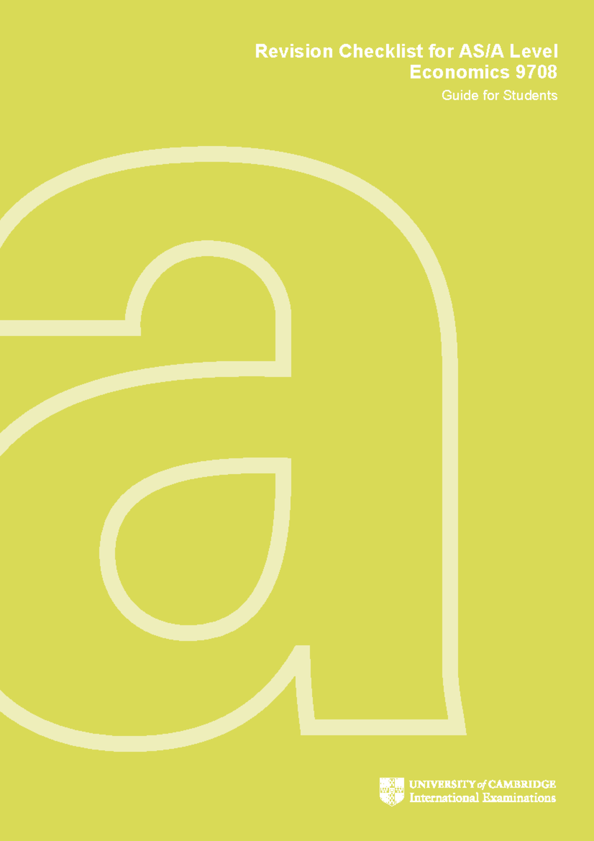 1. Revision Checklist for AS Economics - Revision Checklist for AS/A ...