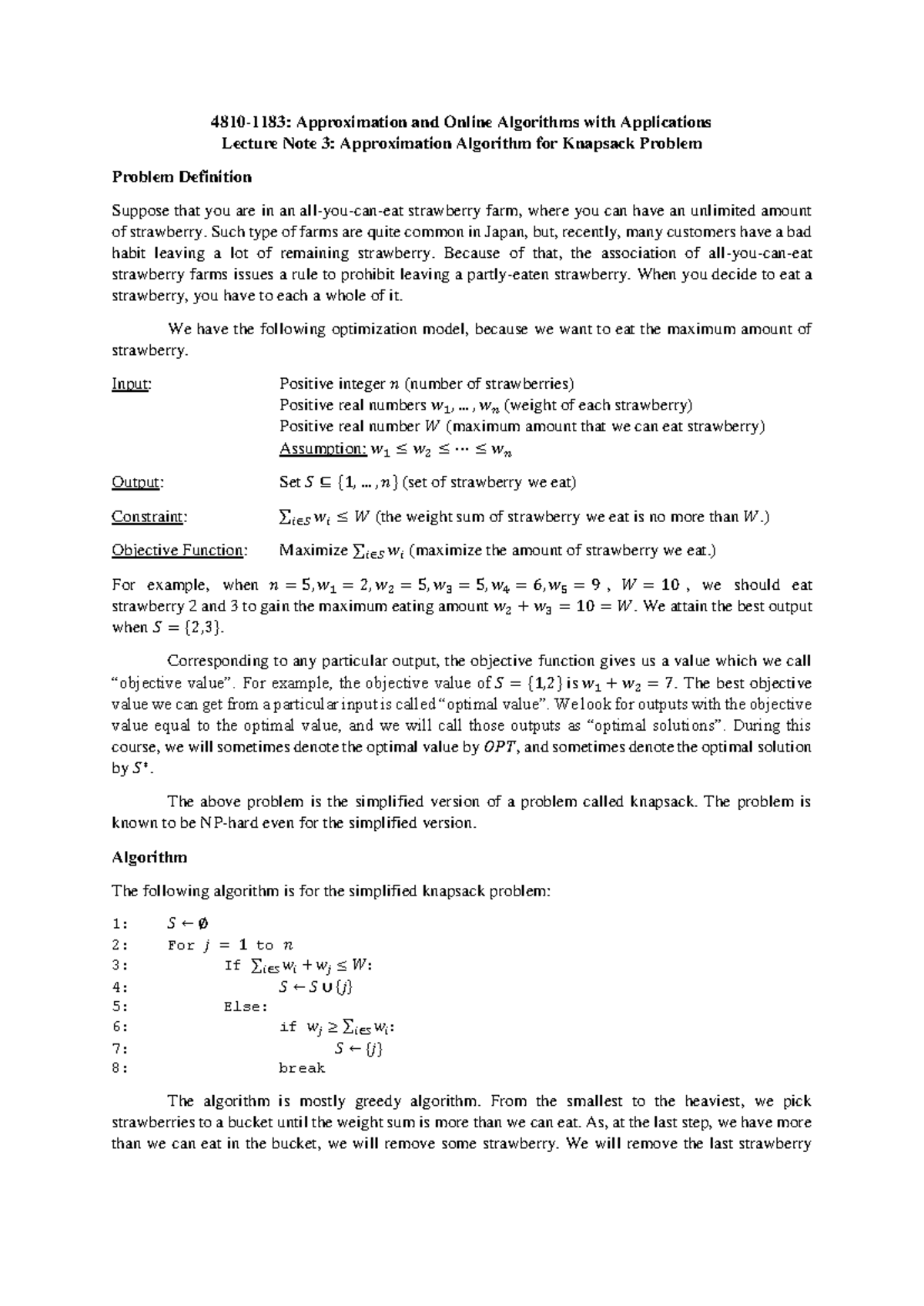 AO2019 - Lecture 3 - ................. - 4810-1183: Approximation and Online Algorithms with ...