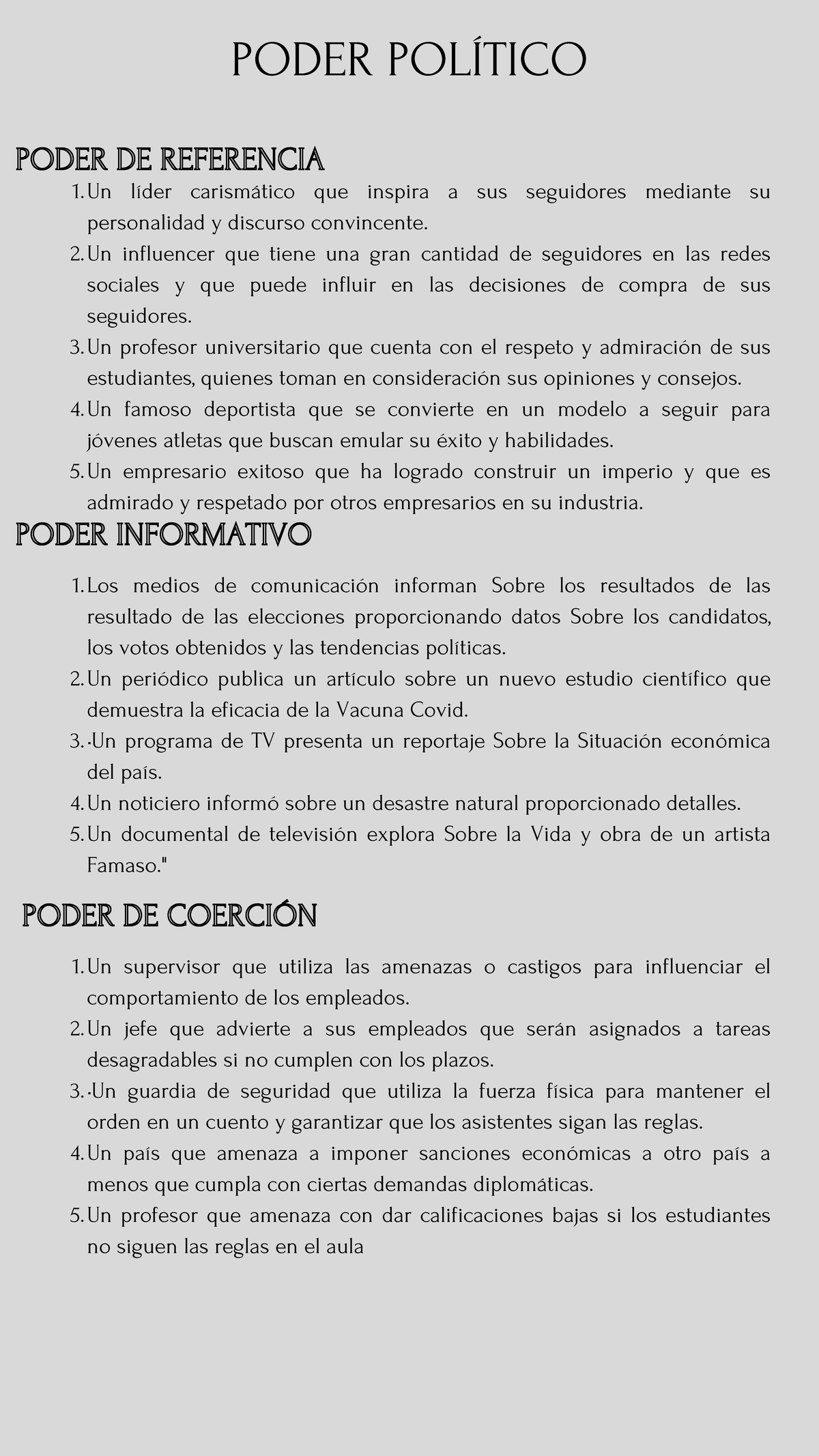 Ciencia Política SEM3 - TAREA - PODER POLÍTICO PODER DE REFERENCIA ...