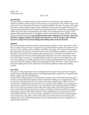 Lab 3 Report (Bilateral Deficit) - HPHY 333 19 October 2022 Lab 3: EMG and Muscle Force ...