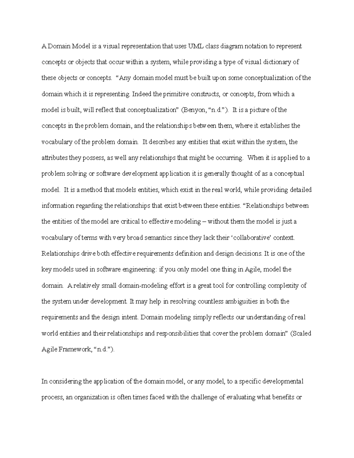 What is a domain model - Grade: A - A Domain Model is a visual ...