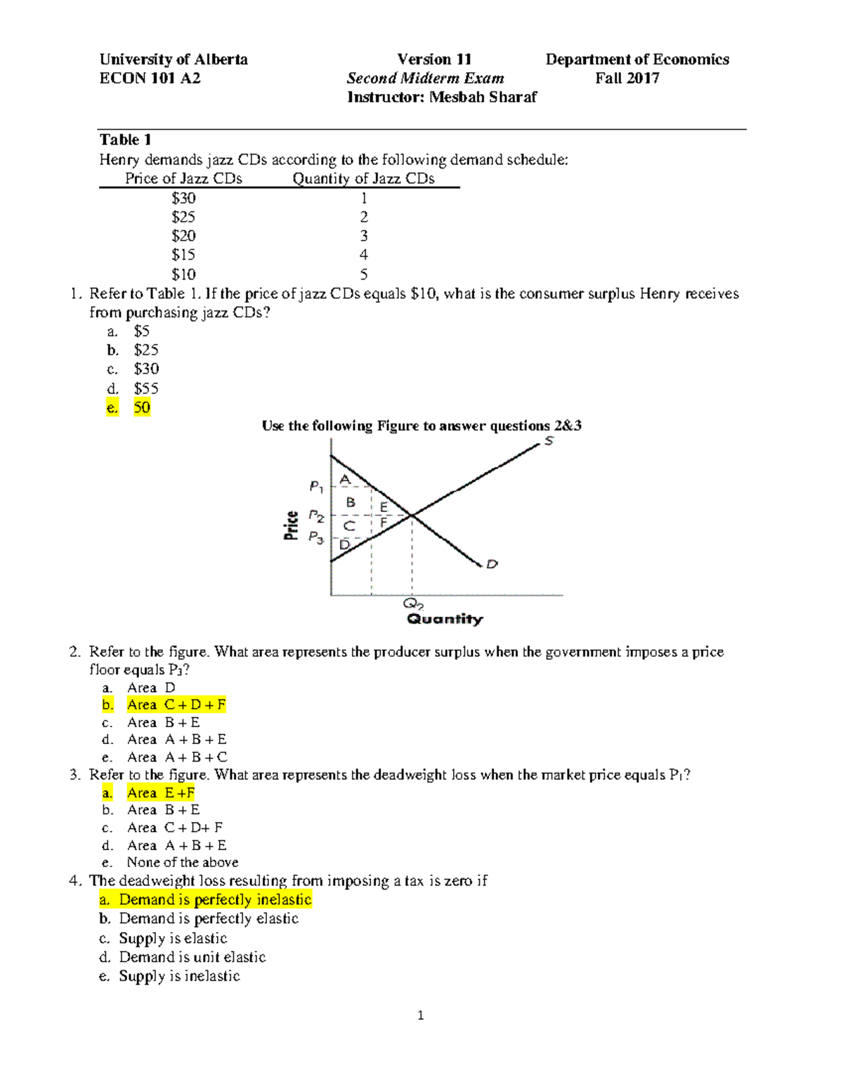 Fall 2017 (chapter 6) with answers - 1 University of Alberta Version 11 ...