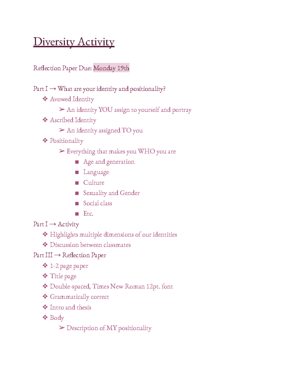 Diversity Activity - Use this as a template - Diversity Activity ...