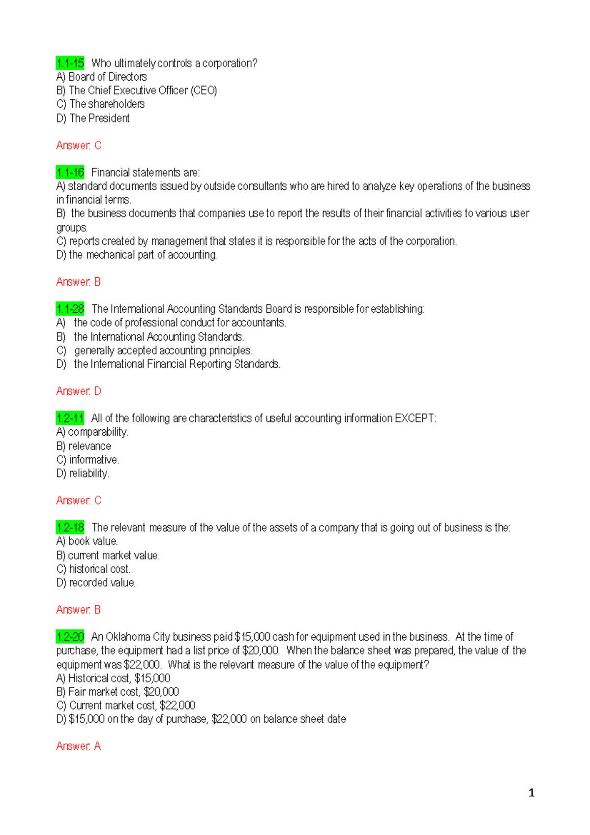 FRA (Mid-Term) - VF Mid-Testing MCQs (F2022) - Corrige - 1- 15 Who ...