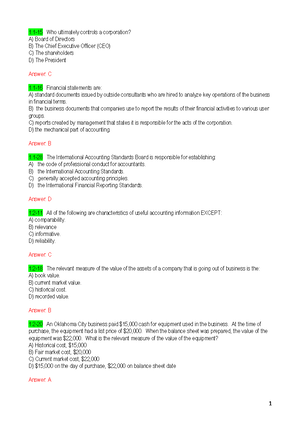 CFM Skema Reporting Midterm - 1 Multiple Choice Questions (one mark ...