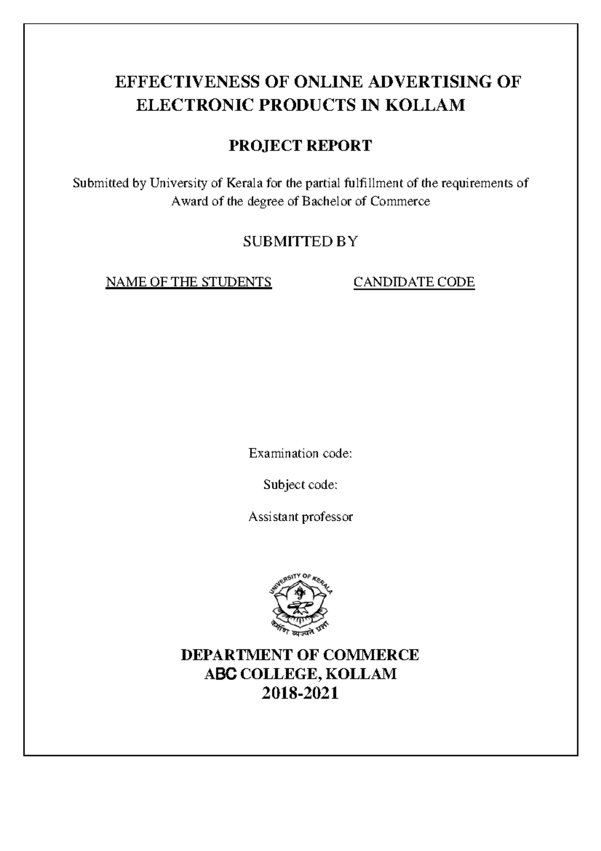 Online Advertising - Project report - EFFECTIVENESS OF ONLINE ...