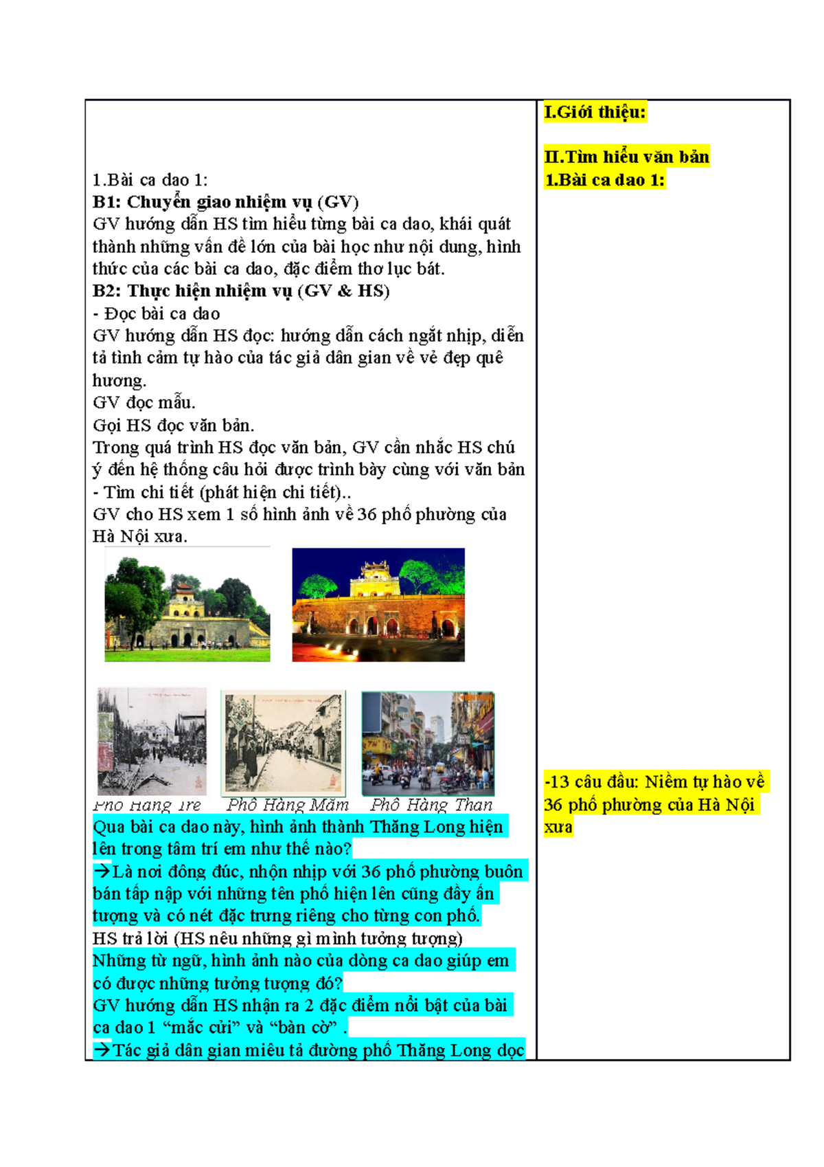 1 - sdsadsa - 1ài ca dao 1: B1: Chuyển giao nhiệm vụ (GV) GV hướng dẫn ...