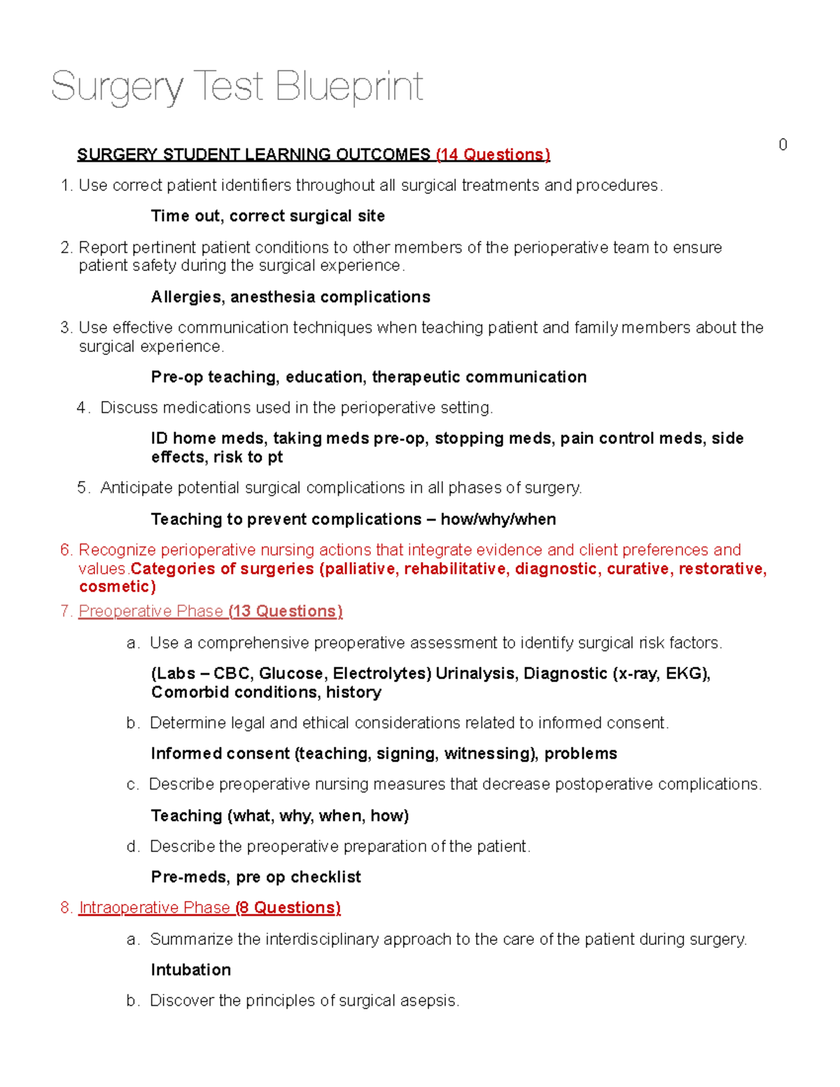 Surgery Test Blueprint Adlt Hlth in Sec & Comm Stgs-2024SP-001-20339 ...