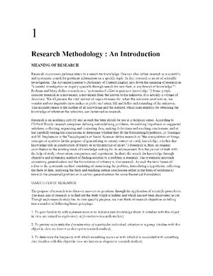 An introduction to research methodologies - RM-01SOM-Mar - Studocu