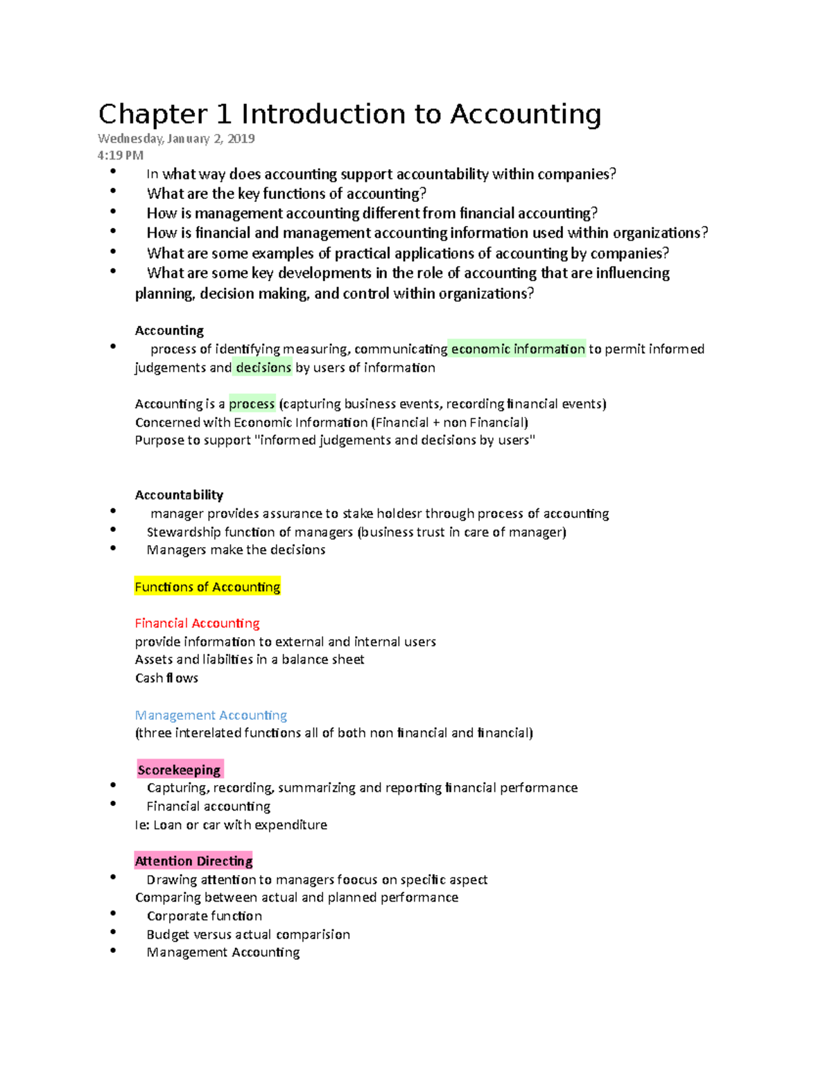 Chapter 1 Introduction to Accounting - Chapter 1 Introduction to ...