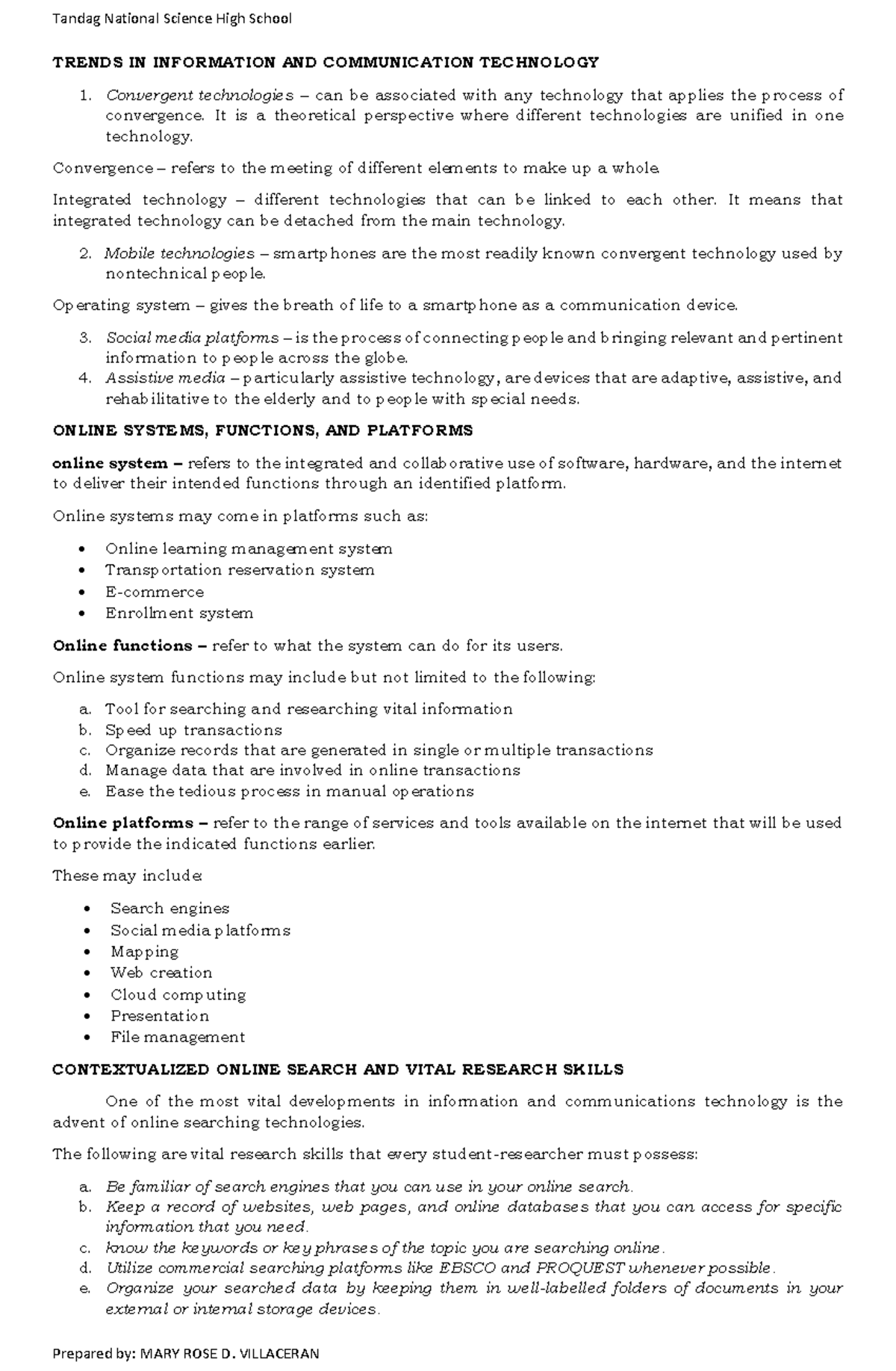 Lesson 2- Ethics on the Internet - TRENDS IN INFORMATION AND ...