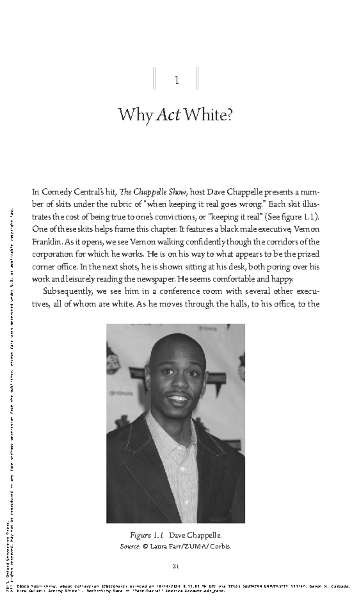 Devon W - Theory essay - 21 1 Why Act White? In Comedy Central’s hit ...