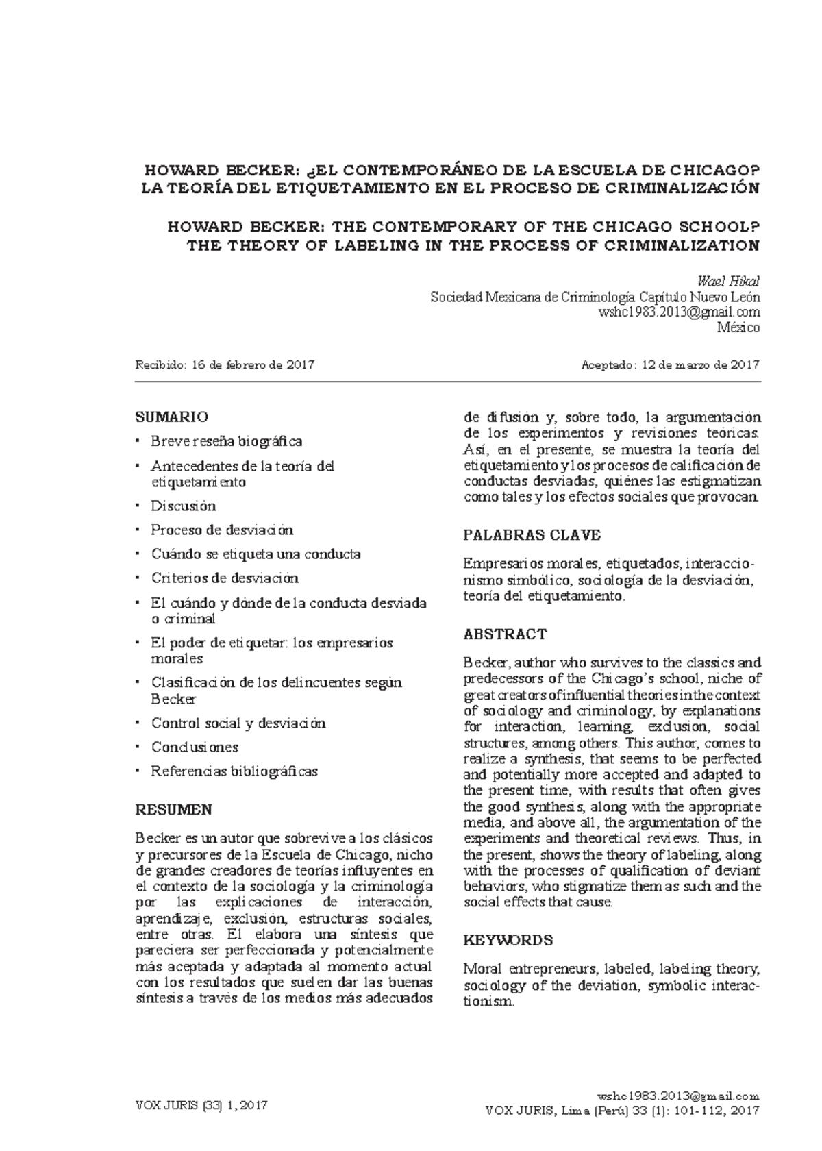 Howard Becker: ¿El contemporáneo de la escuela de Chicago? La teoría ...