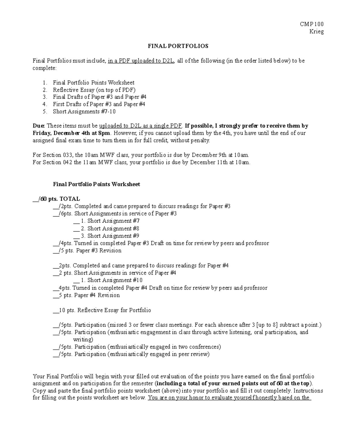 Final Portfolios-2 - Assignment outline for paper - Krieg FINAL ...