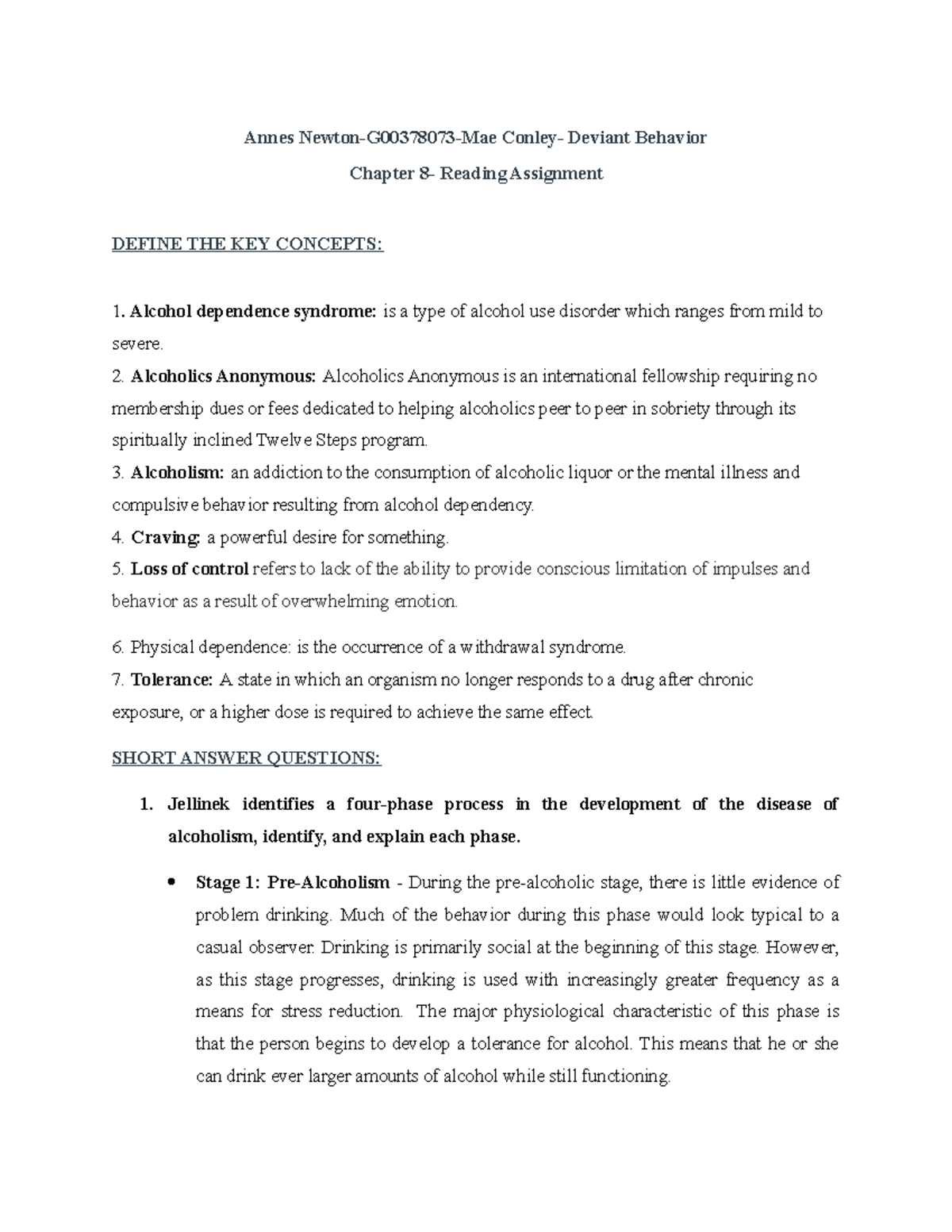 Annes- Reading Assignment 8 - Annes Newton-G00378073-Mae Conley- Deviant Behavior Chapter 8 ...