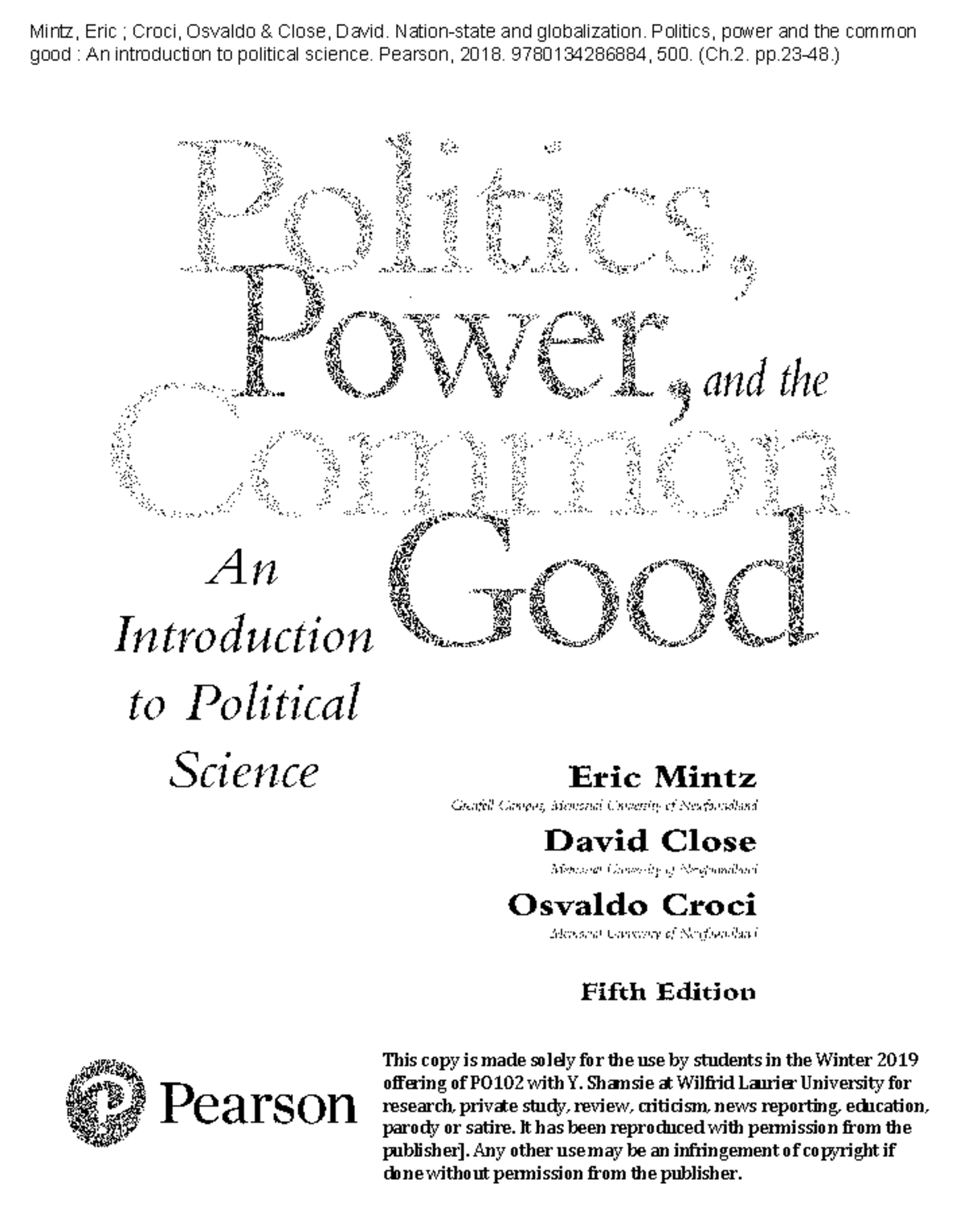 Docs 151B81F7-2 - ower,andthe An Introduction to Political Science ...