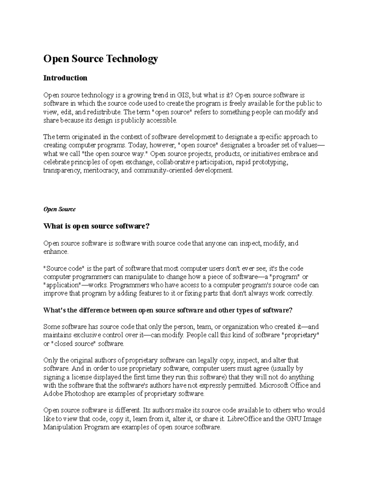 Open Source Technology - Open Source Technology Introduction Open ...