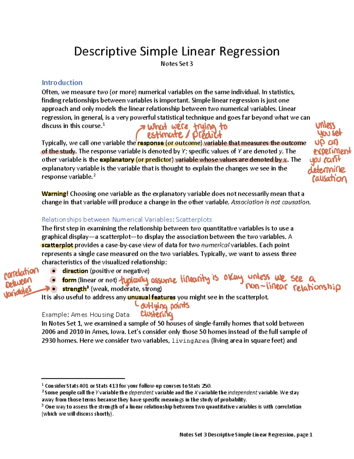 3 - Descriptive Simple Linear Regression - Descriptive Simple Linear ...