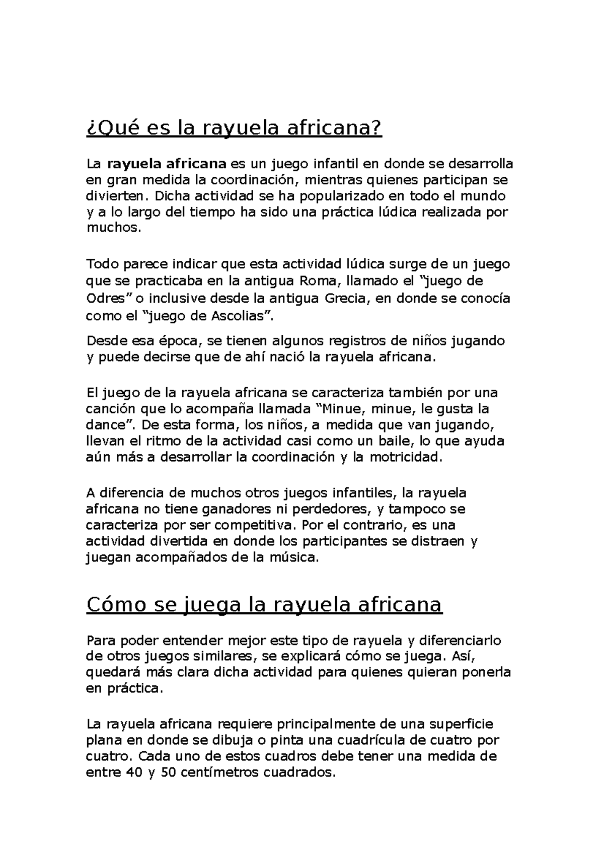 Rayuela africana - Dicha actividad se ha popularizado en todo el mundo ...