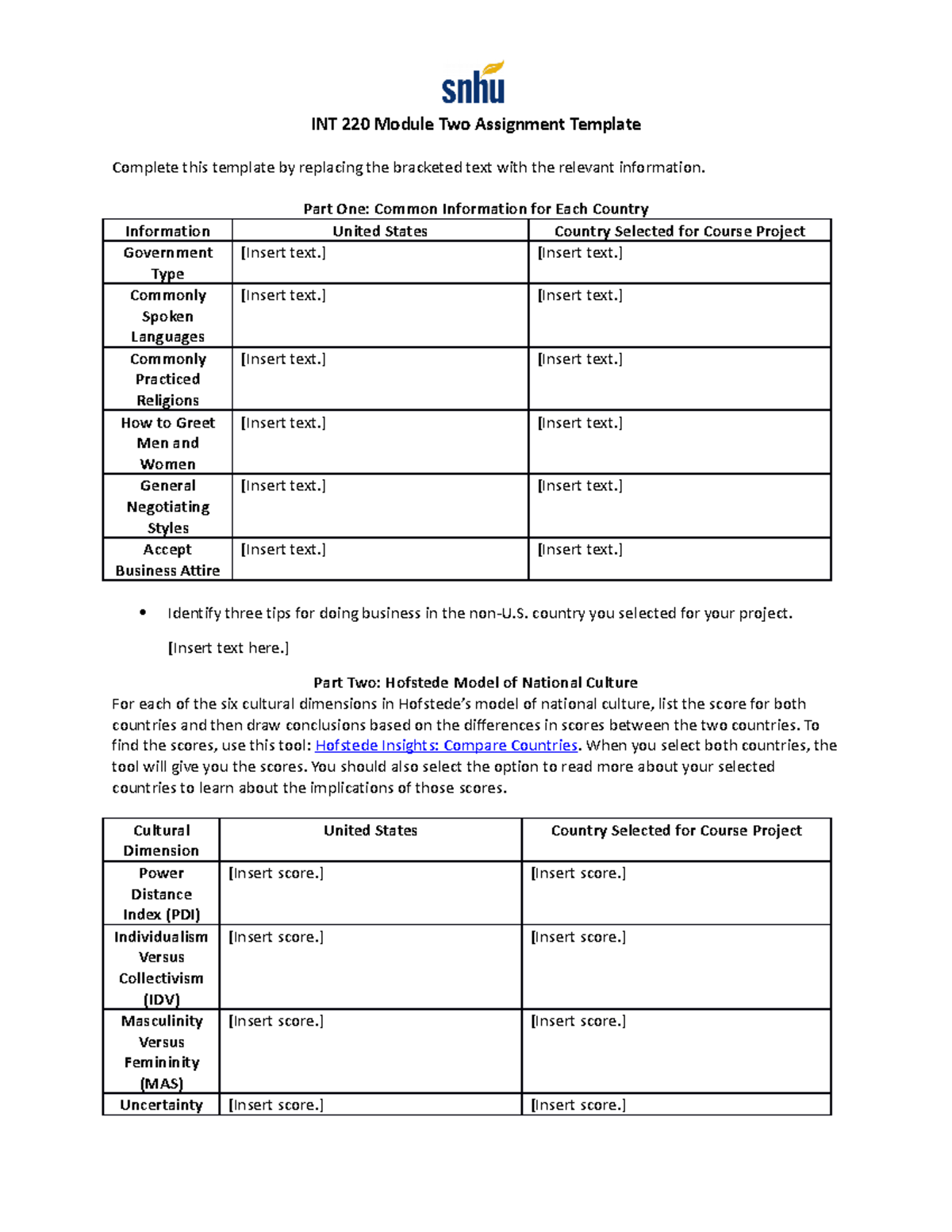 Int 220 Module Two Assignment Template Int 220 Module Two Assignment Template Complete This