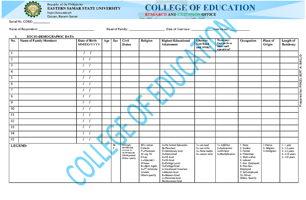 Sample-Survey-Instrument Survey paper research instrument - EASTERN ...