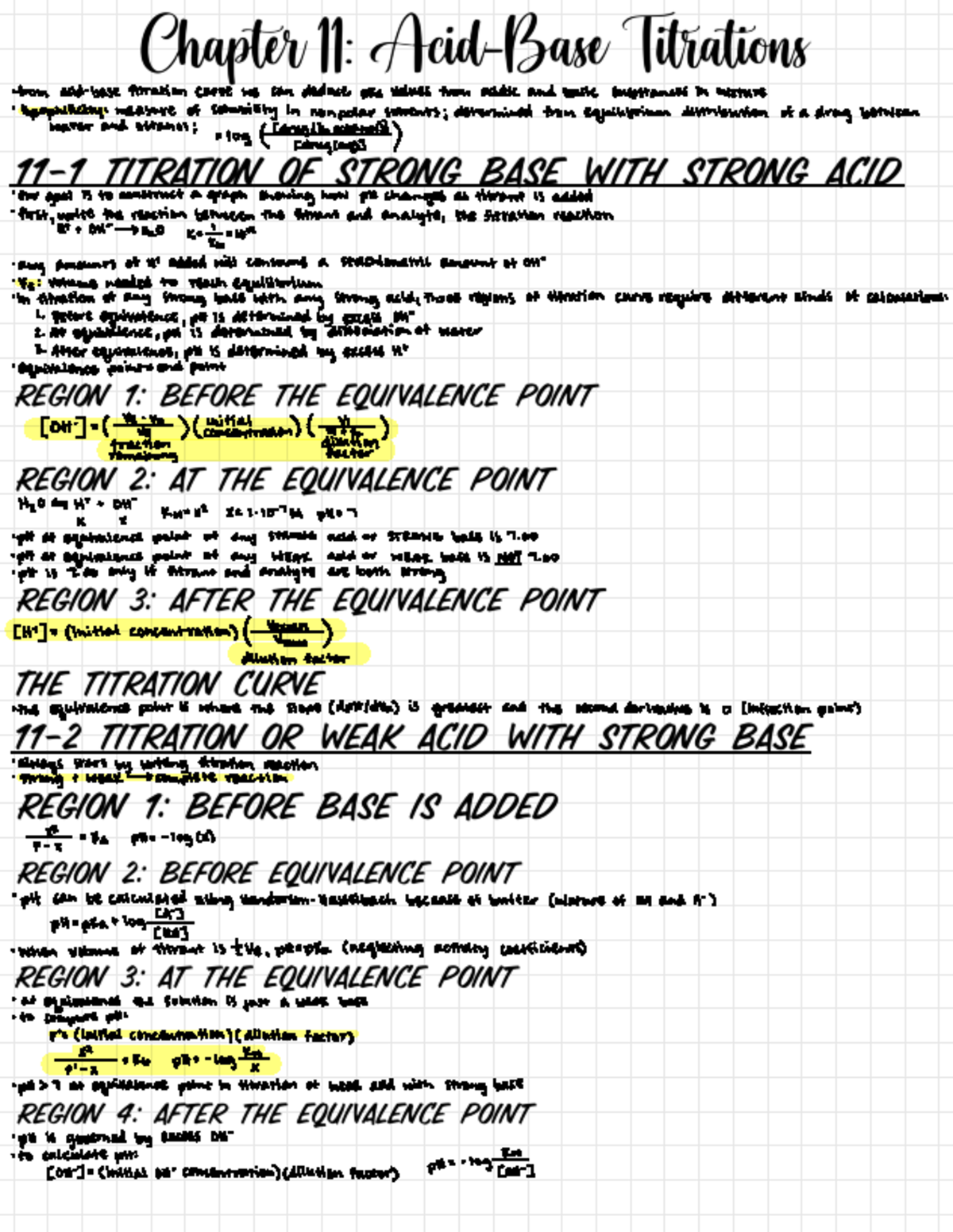 Textbook Notes - Quantitative Chemical Analysis - from acid-base ...