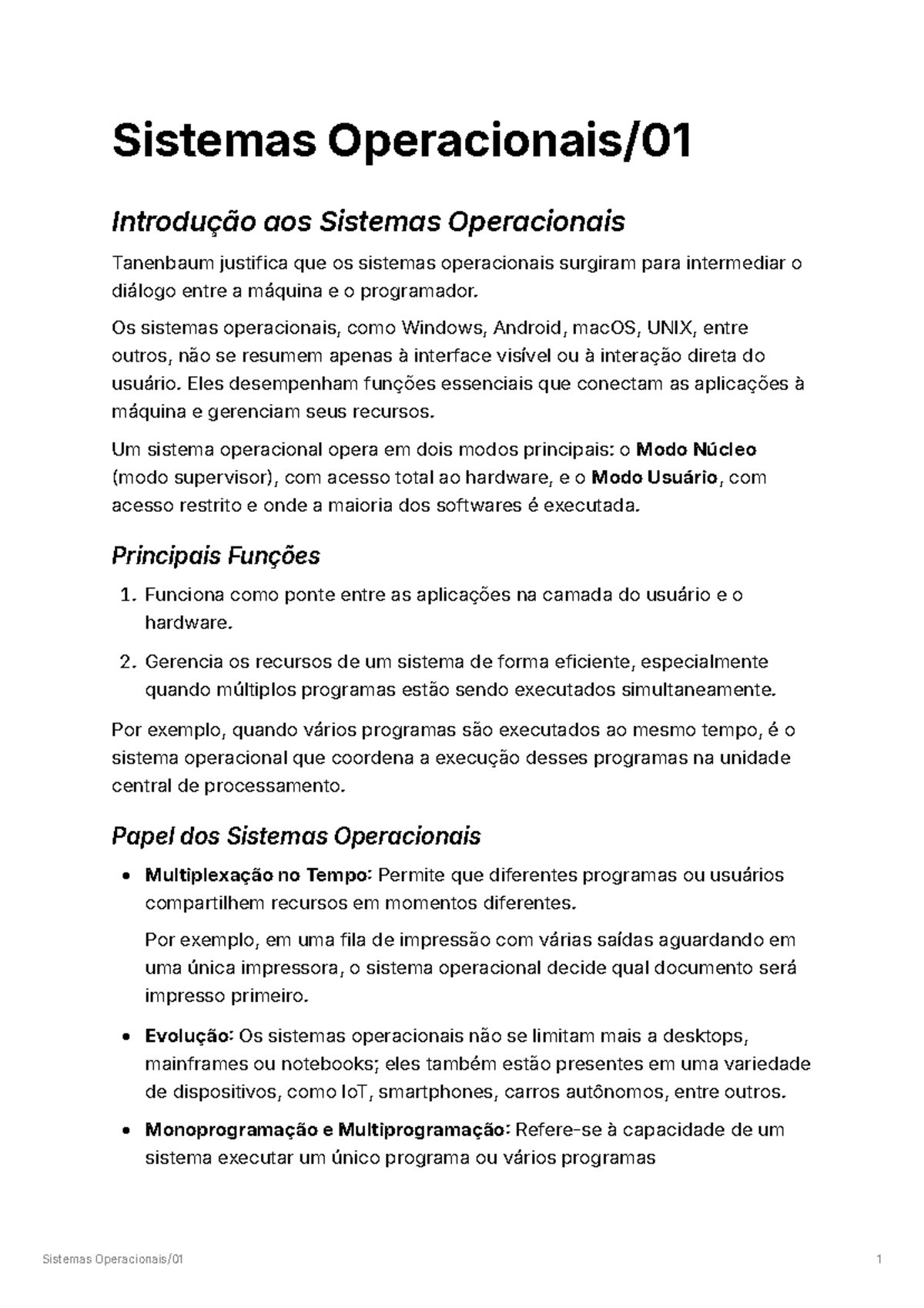 Sistemas Operacionais 01 - Os sistemas operacionais, como Windows ...