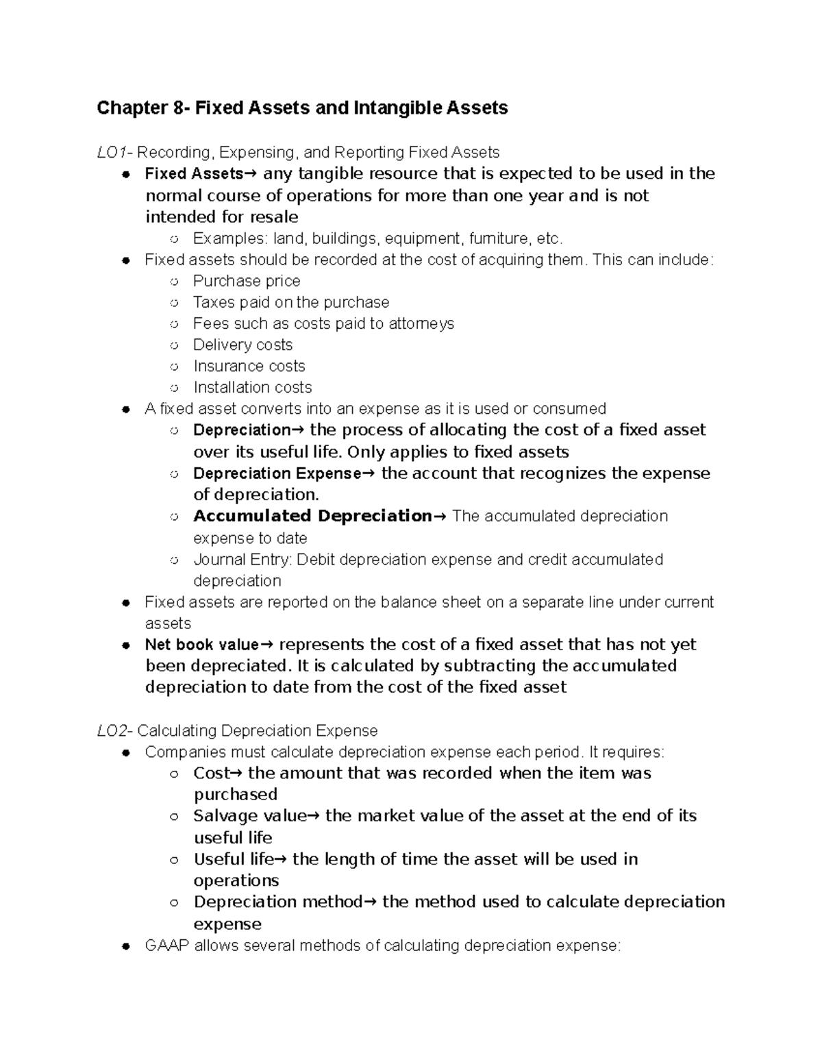 Accounting 211 Chapter 08 - Chapter 8- Fixed Assets and Intangible ...