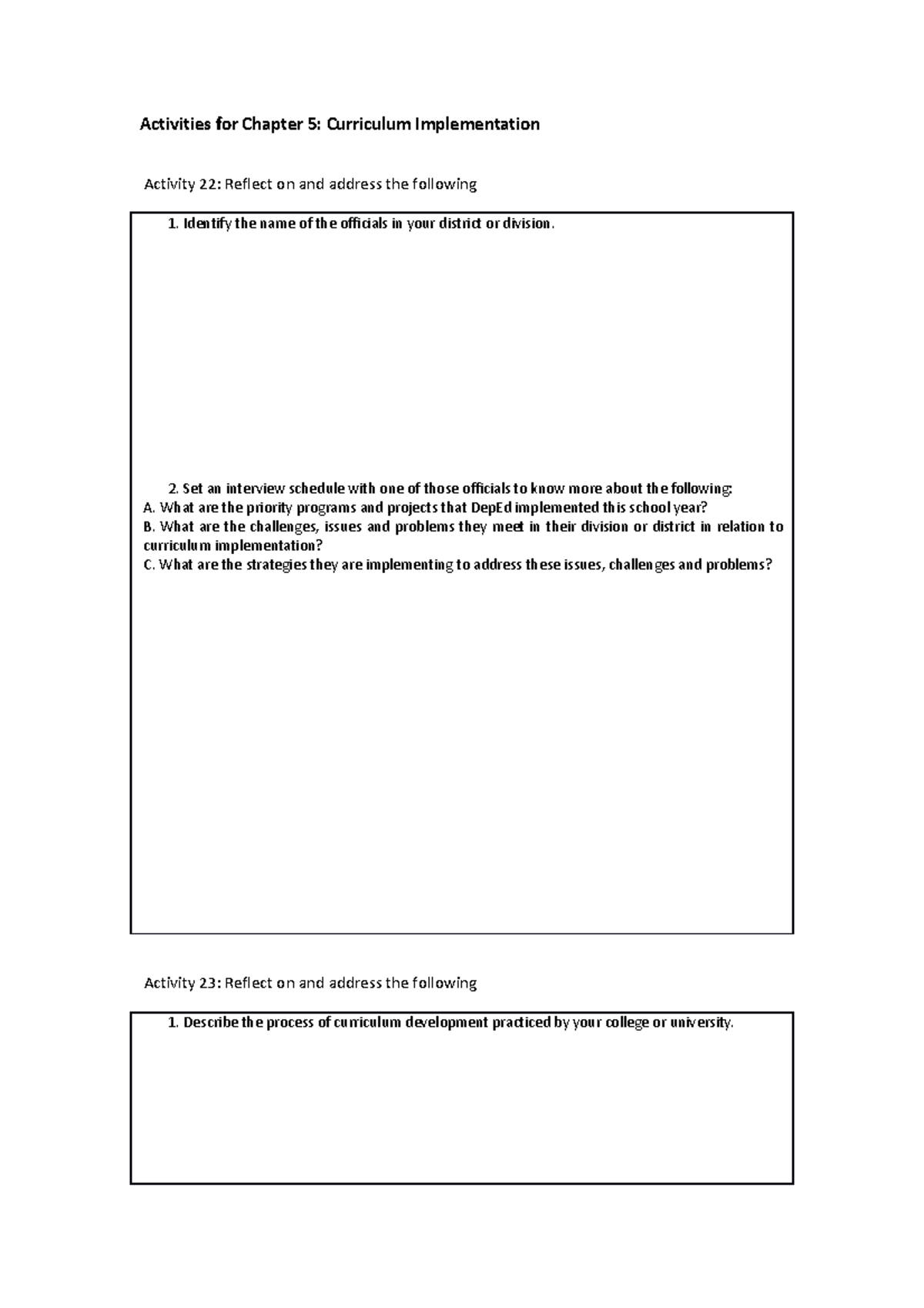 Chapter-5-Activities - Activities for Chapter 5: Curriculum ...