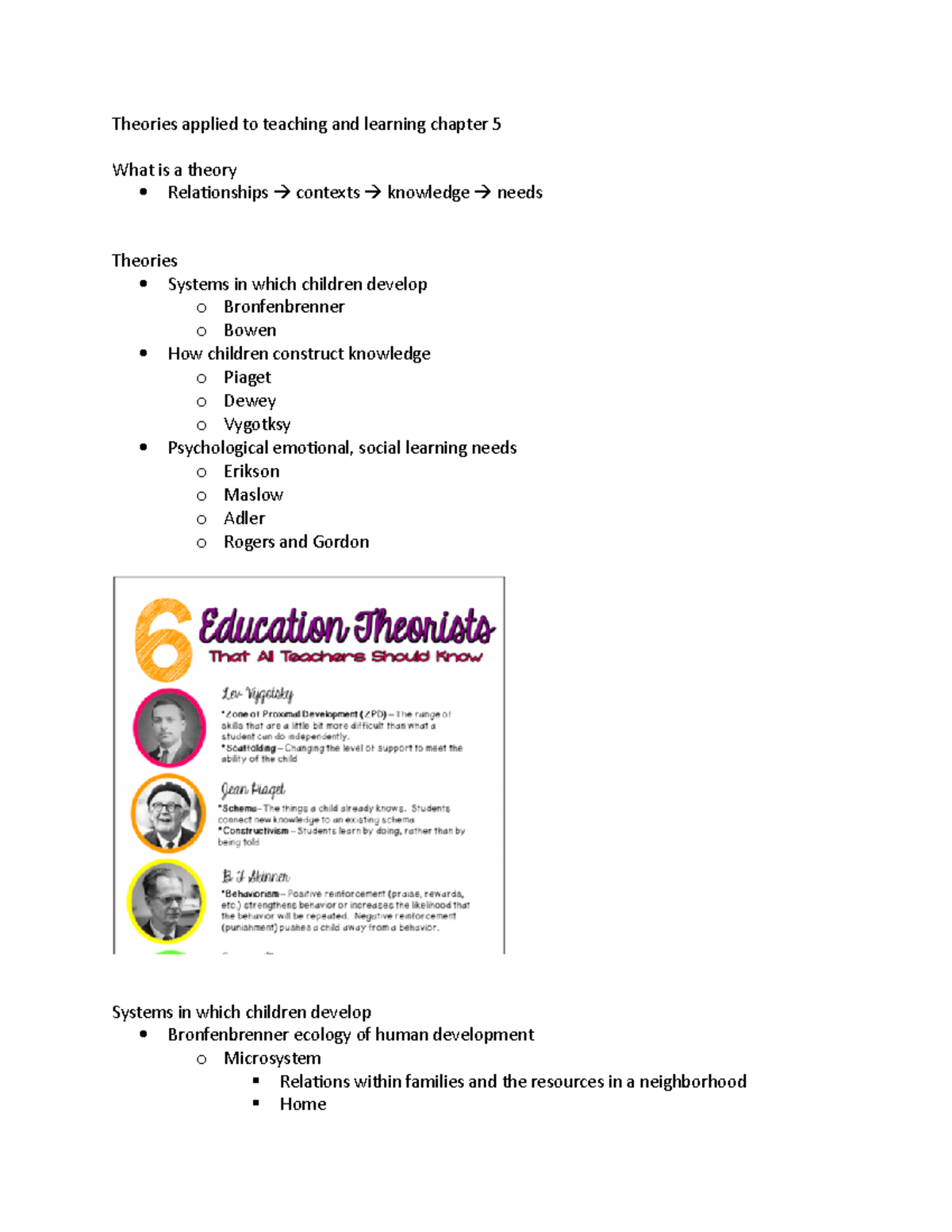 Theories applied to teaching and learning chapter 5 - Studocu