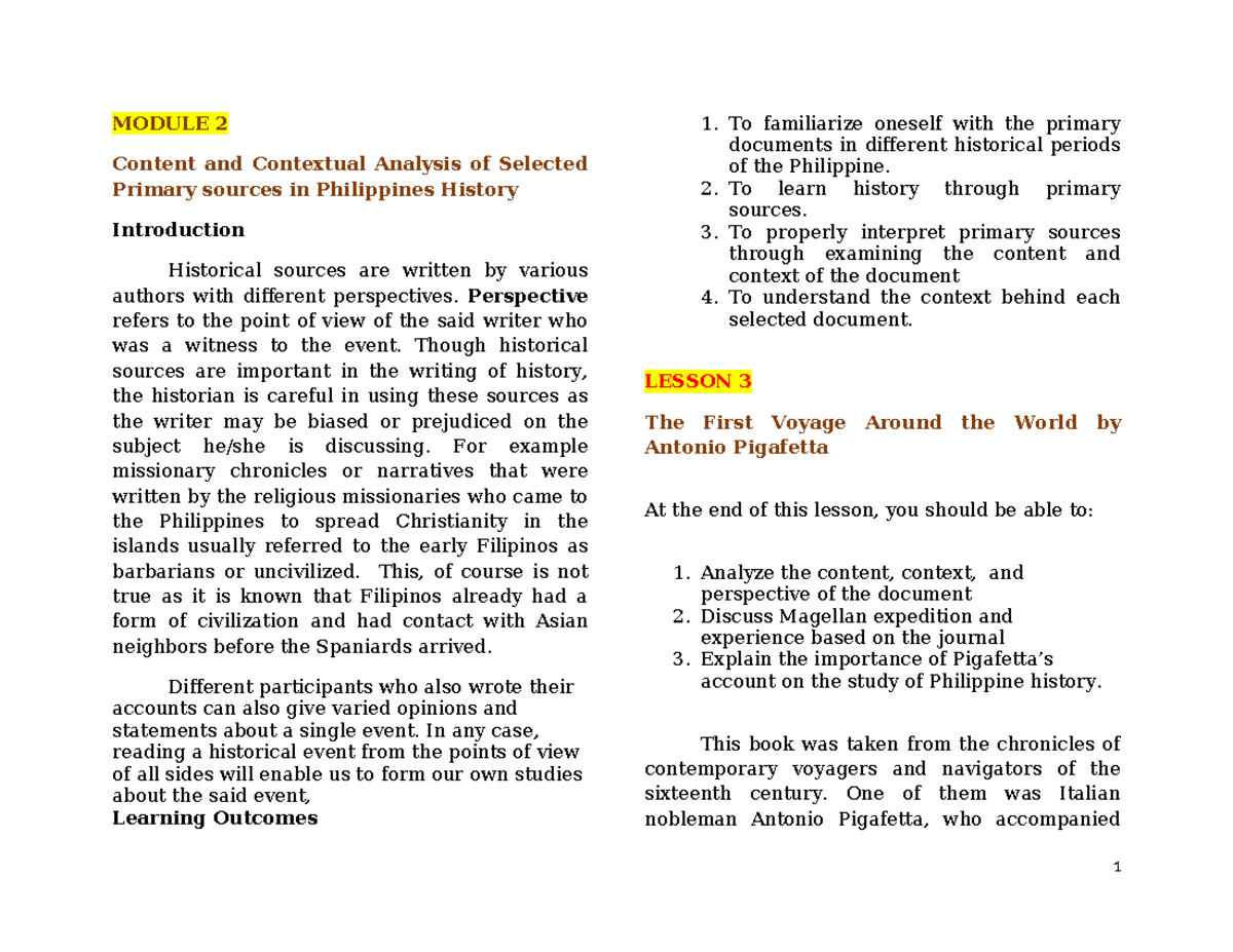 RIPH-Module-2-Lesson-3-6 - MODULE 2 Content and Contextual Analysis of ...