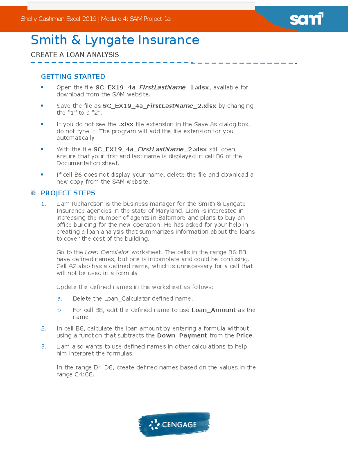 Instructions SC EX19 4a - Shelly Cashman Excel 2019 | Module 4: SAM ...