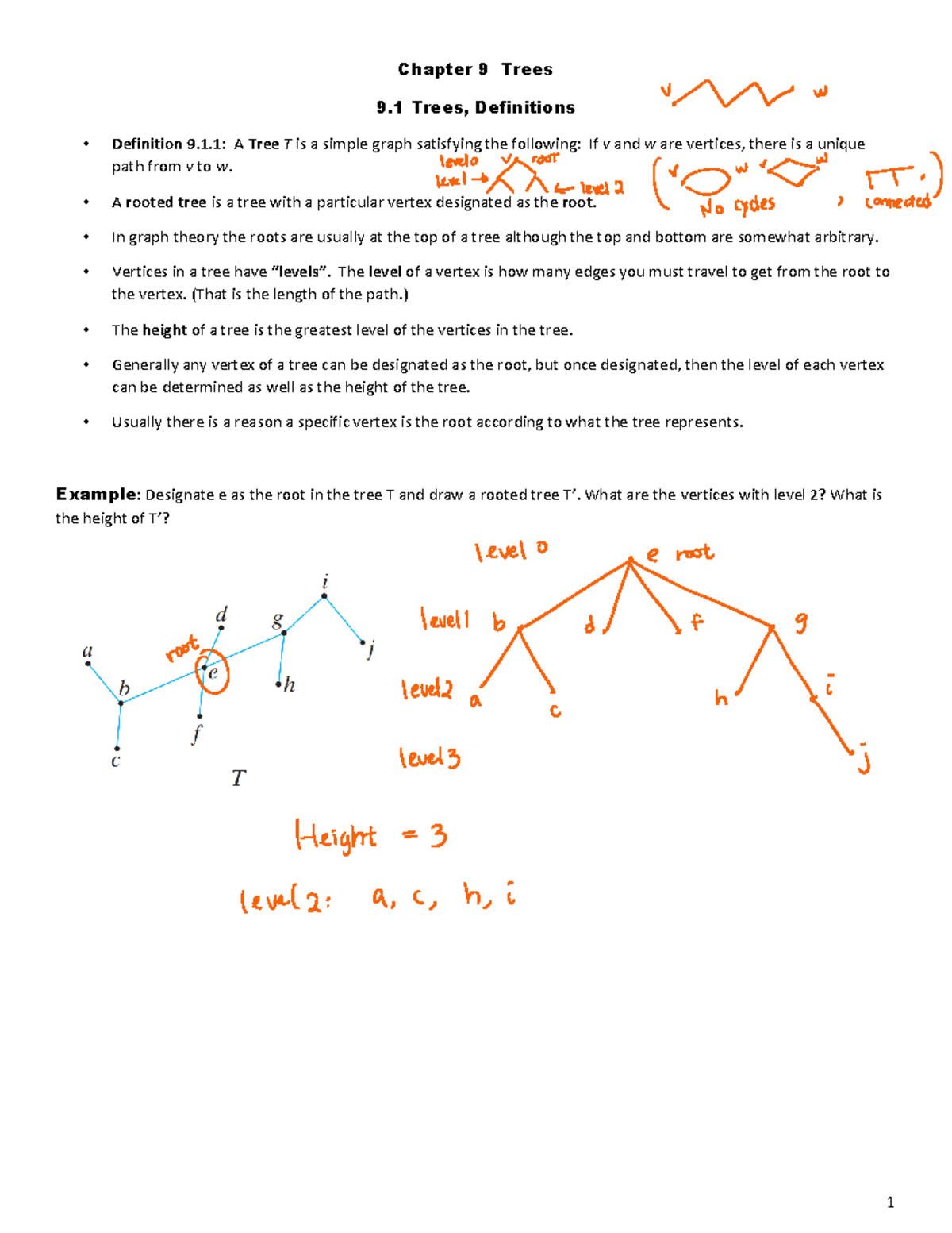 9 - Homework practice review - Chapter 9 Trees 9 Trees, Definitions ...
