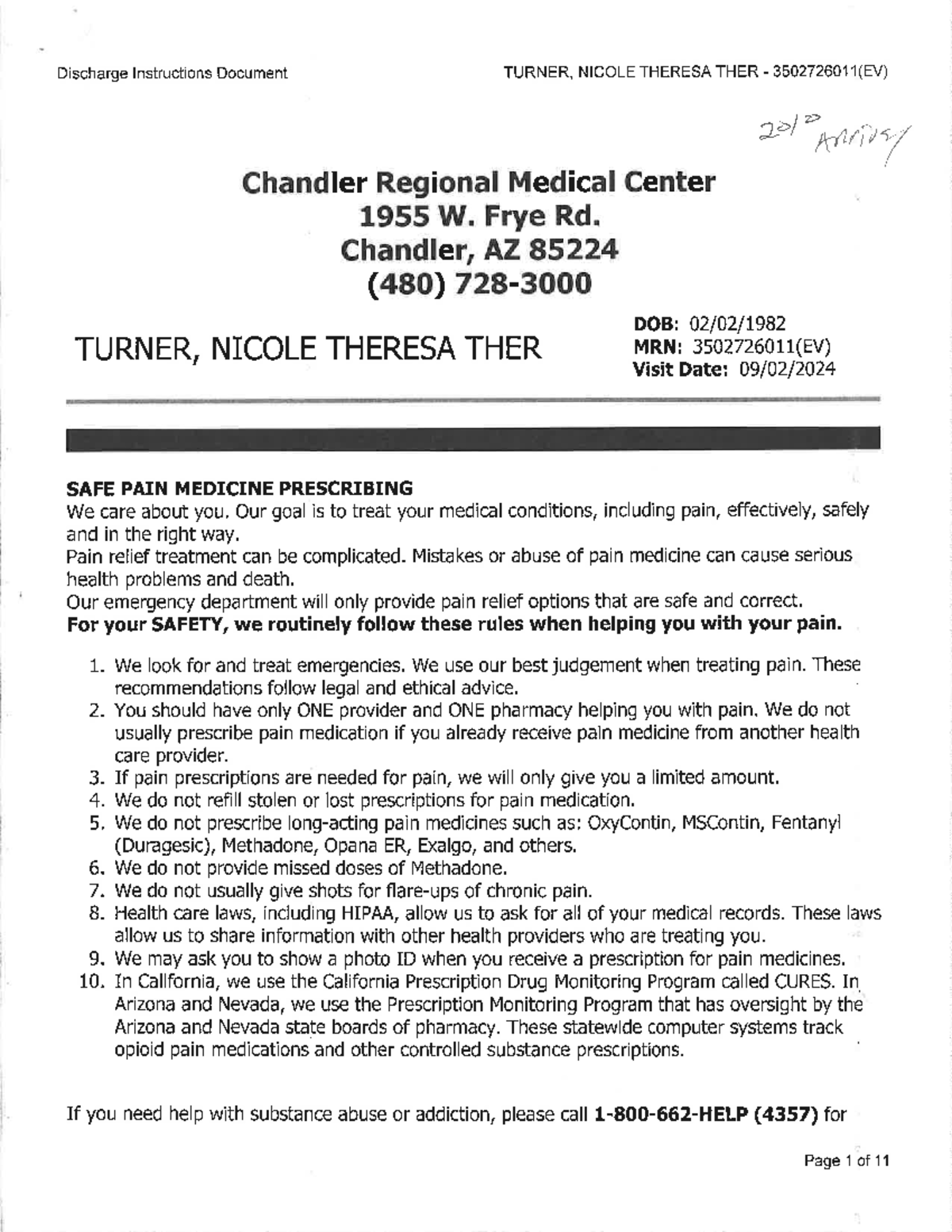 0148 001 - assignment - Discharge Instructions Document TURNER, NICOLE ...