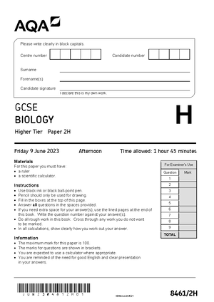 AQA GCSE Biology Brain Notes - The Brain Function and Structure: The ...