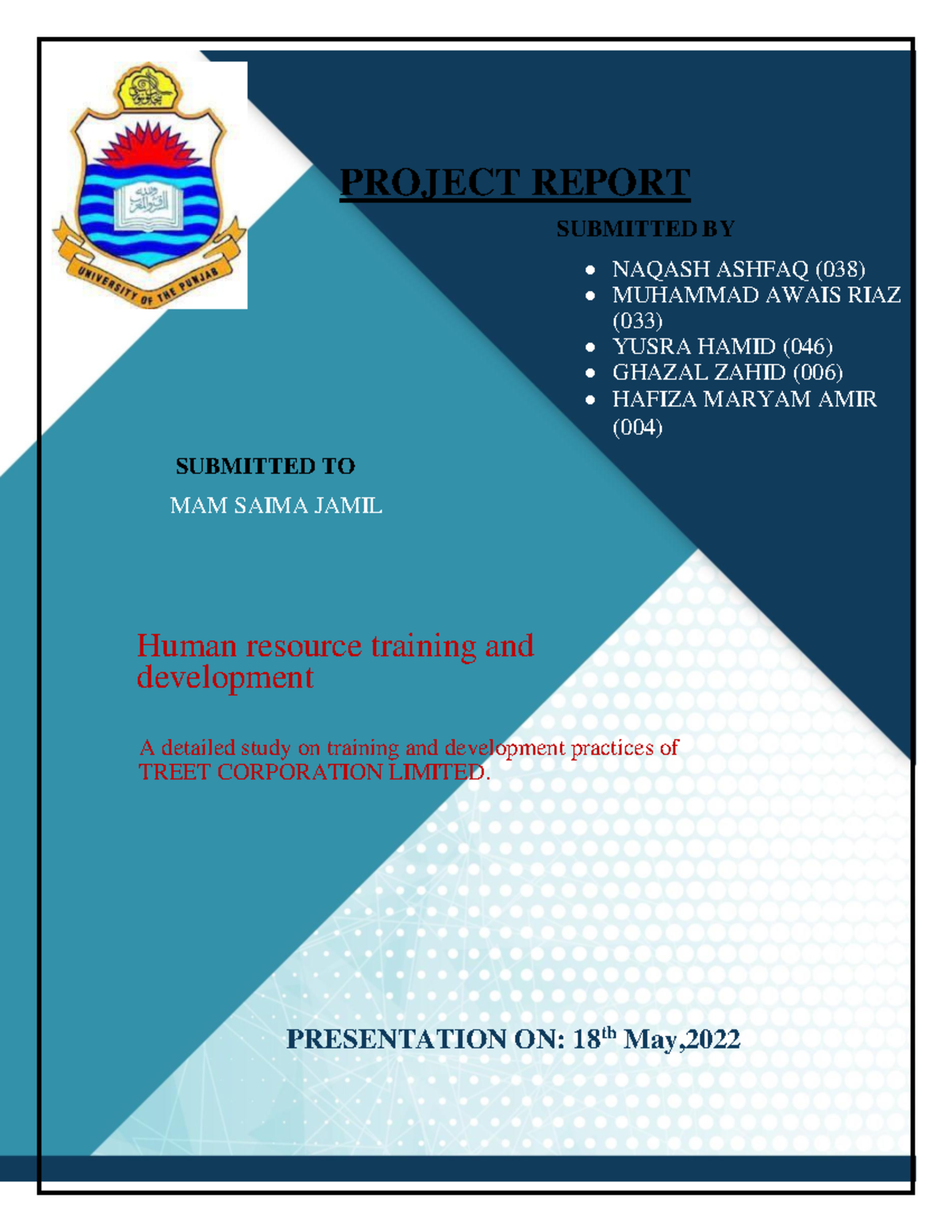 HRD project (2)-converted-converted - PROJECT REPORT SUBMITTED BY ...