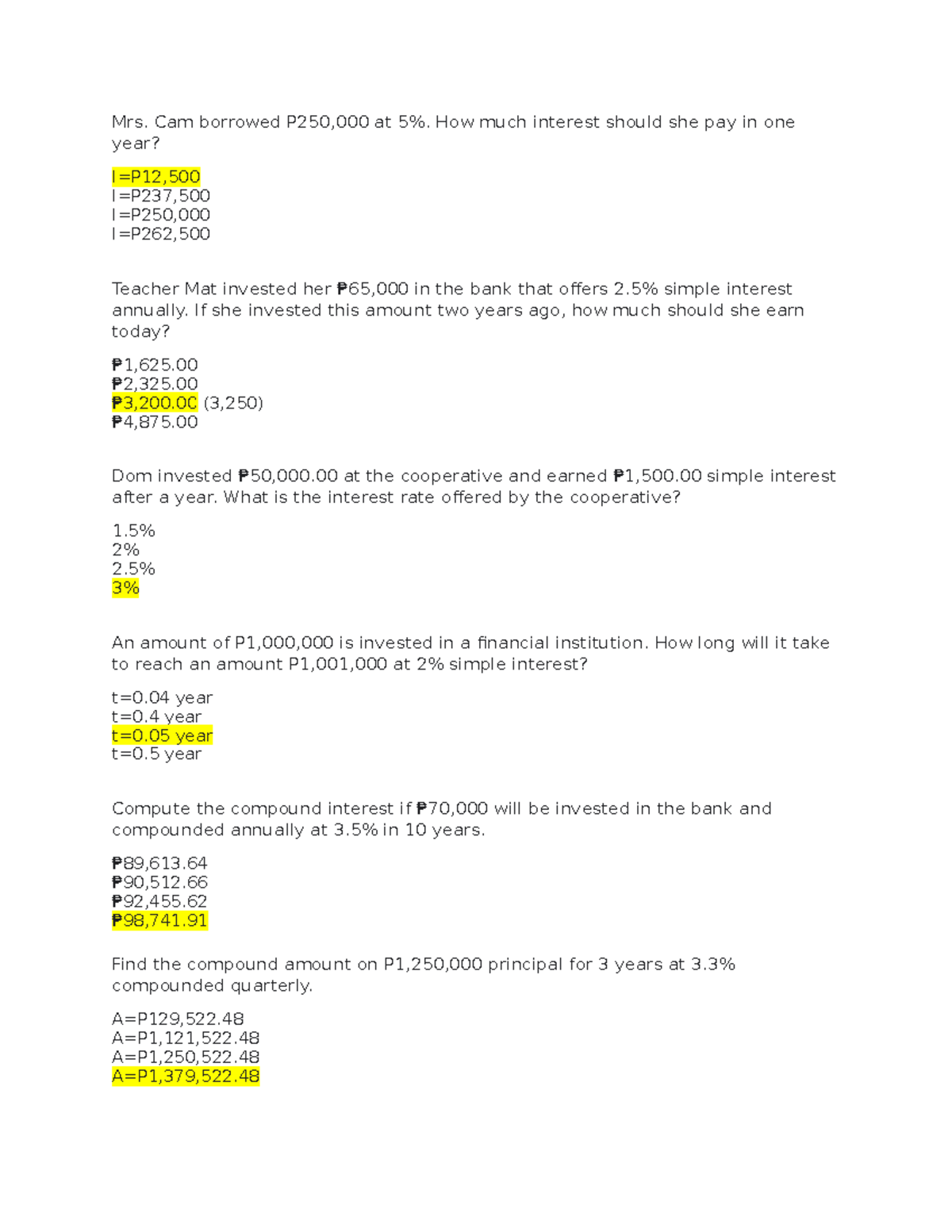 General Mathematics for QUIZ EXAMINATION - Accountancy - Studocu