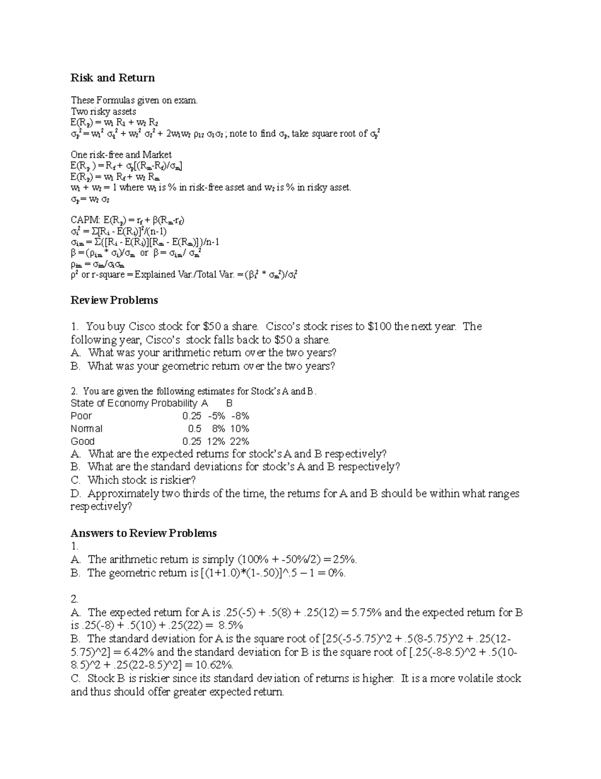 Criminal Law Exam Risk And Return These Formulas Given On Exam Two criminal-law-exam-risk-and-return-these-formulas-given-on-exam-two