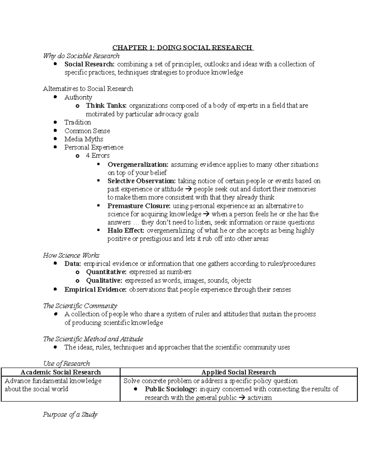 Textbook - CHAPTER 1: DOING SOCIAL RESEARCH Why do Sociable Research ...