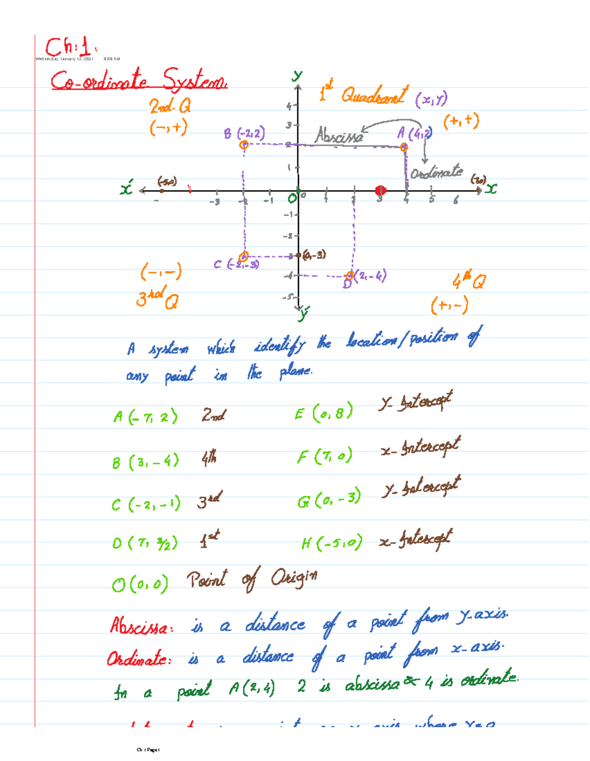 Ch.1 Cordinate System - NOTES - Corporate Laws - ICAP - Studocu