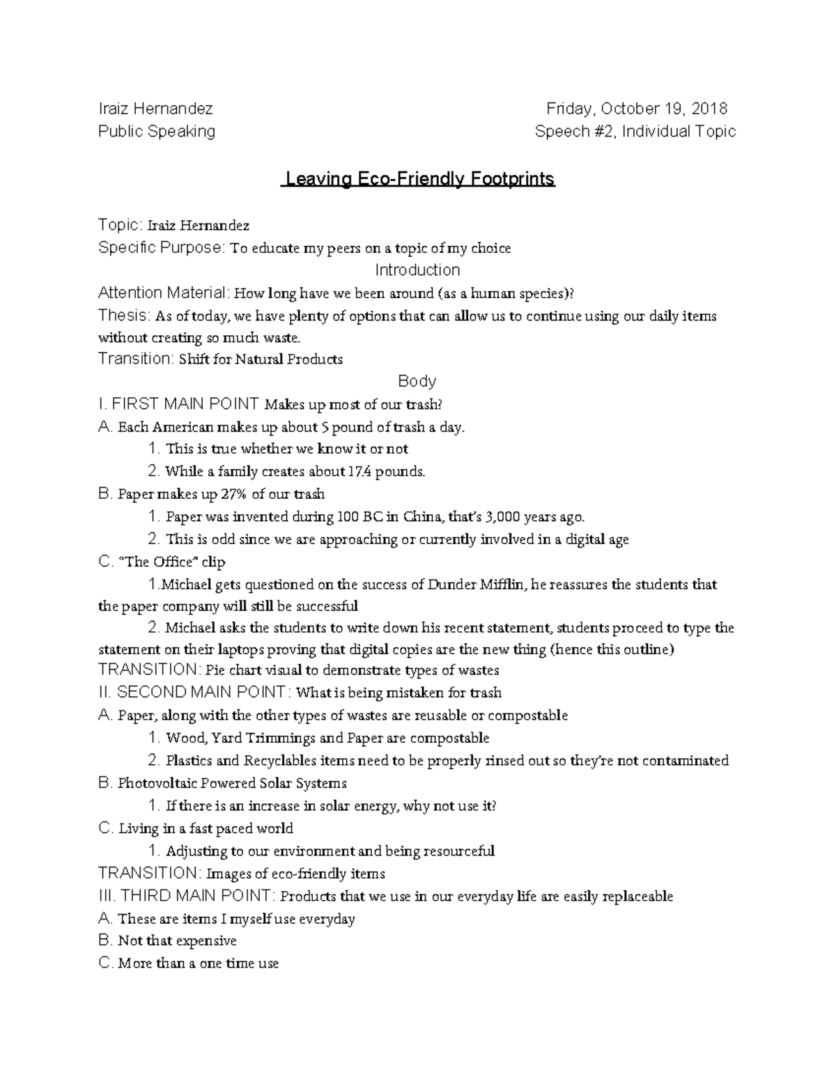 Outline Speech 2 - "Instruction and practice to prepare students to ...