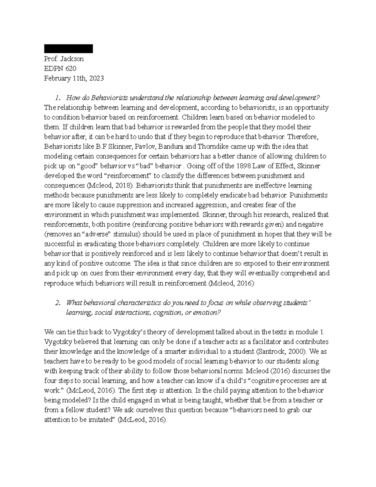 Module 3 - Ella MacCallum Prof. Jackson EDPN 620 February 11th, 2023 ...