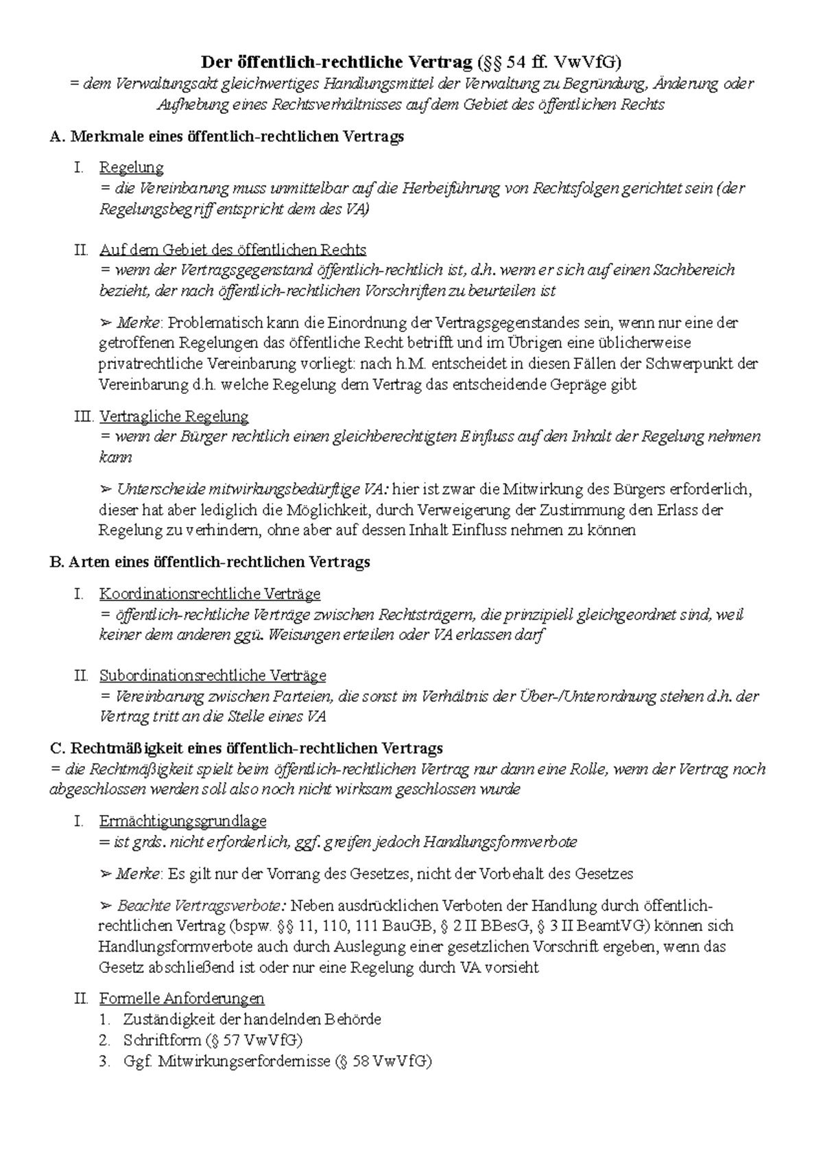 Öffentlich-rechtliche Verträge - Der öffentlich-rechtliche Vertrag ...